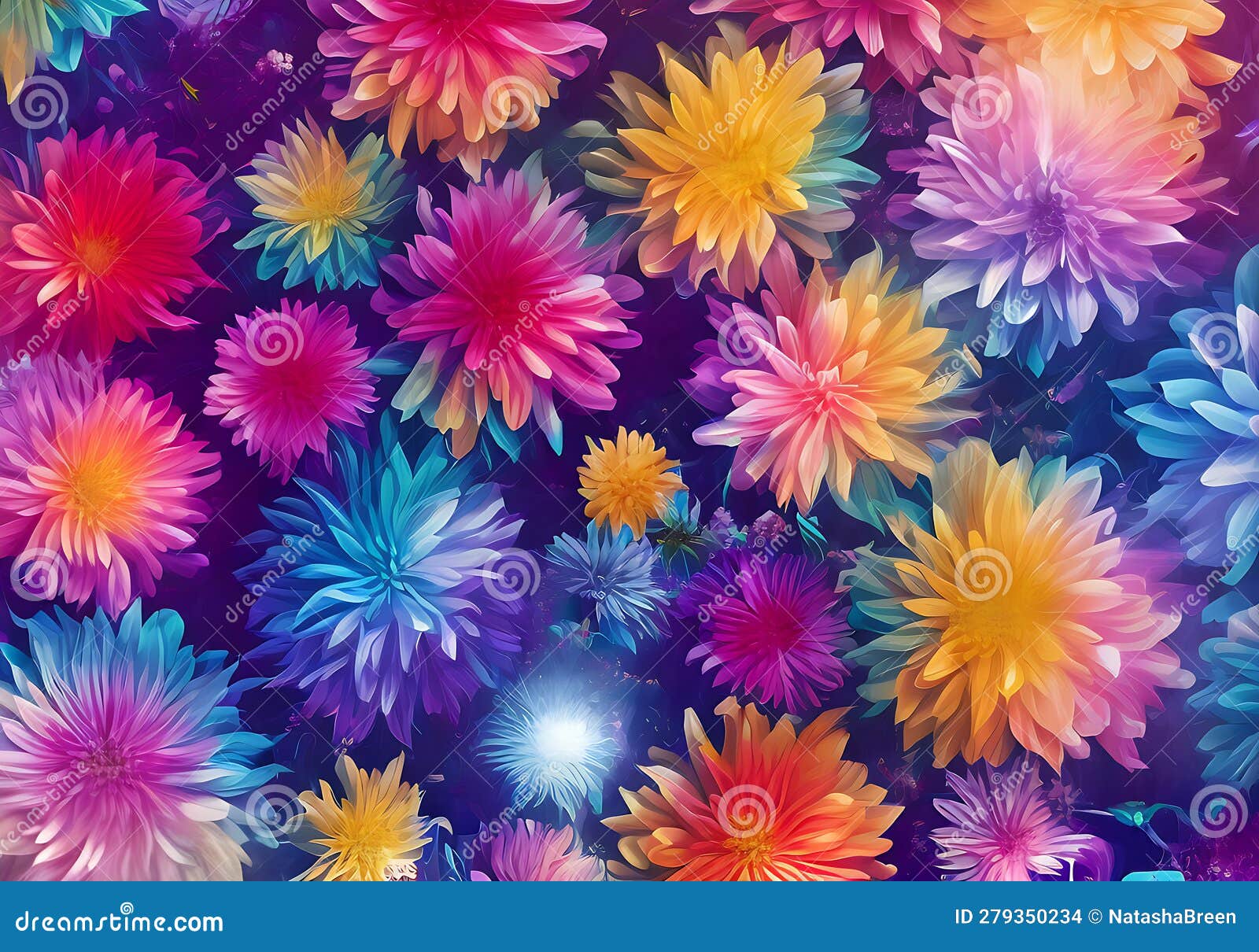 Abstract Floral Background Varying Sizes Flat Pantone Stock Photo ...