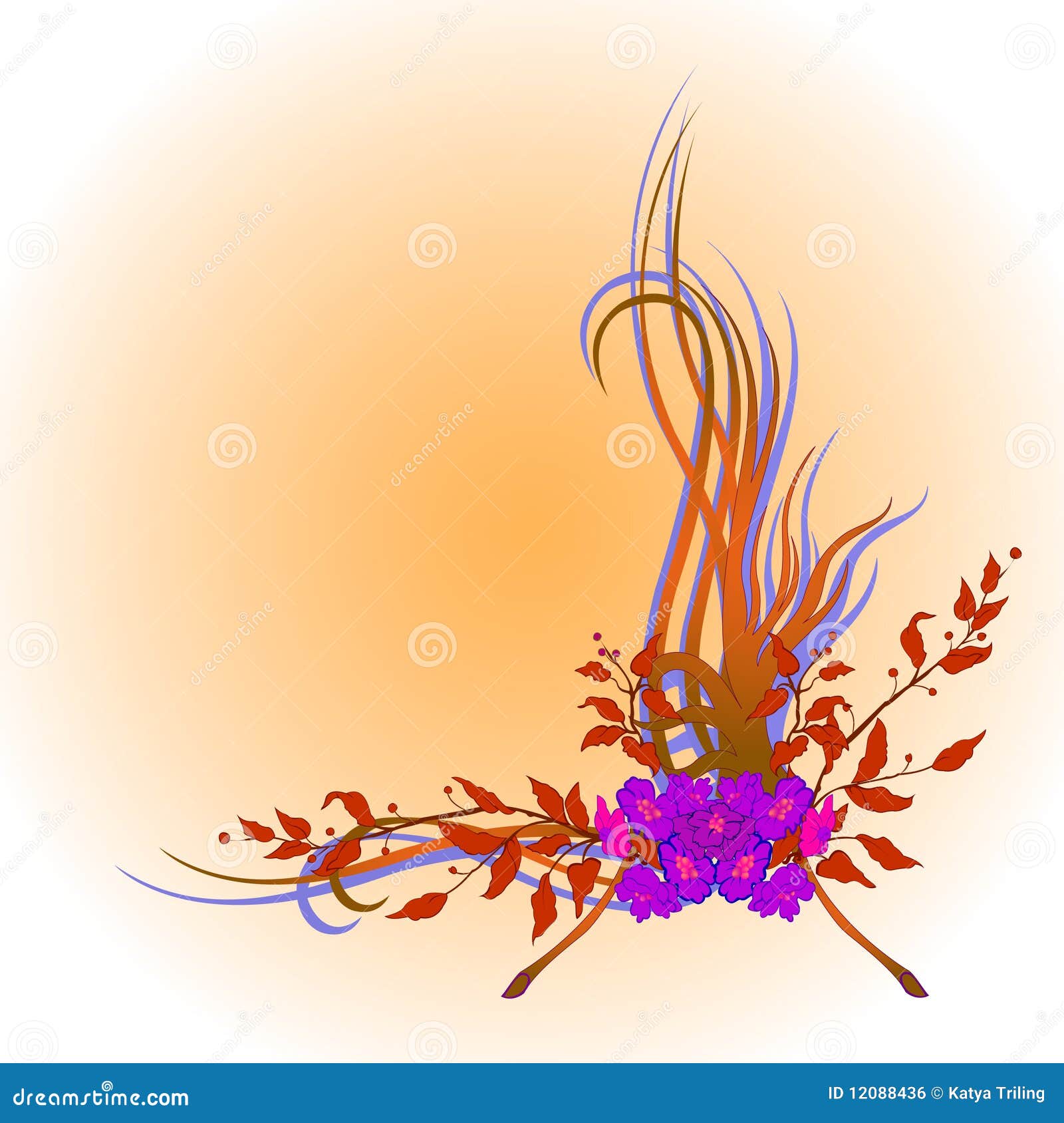 Abstract floral border stock vector. Illustration of decoration - 12088436