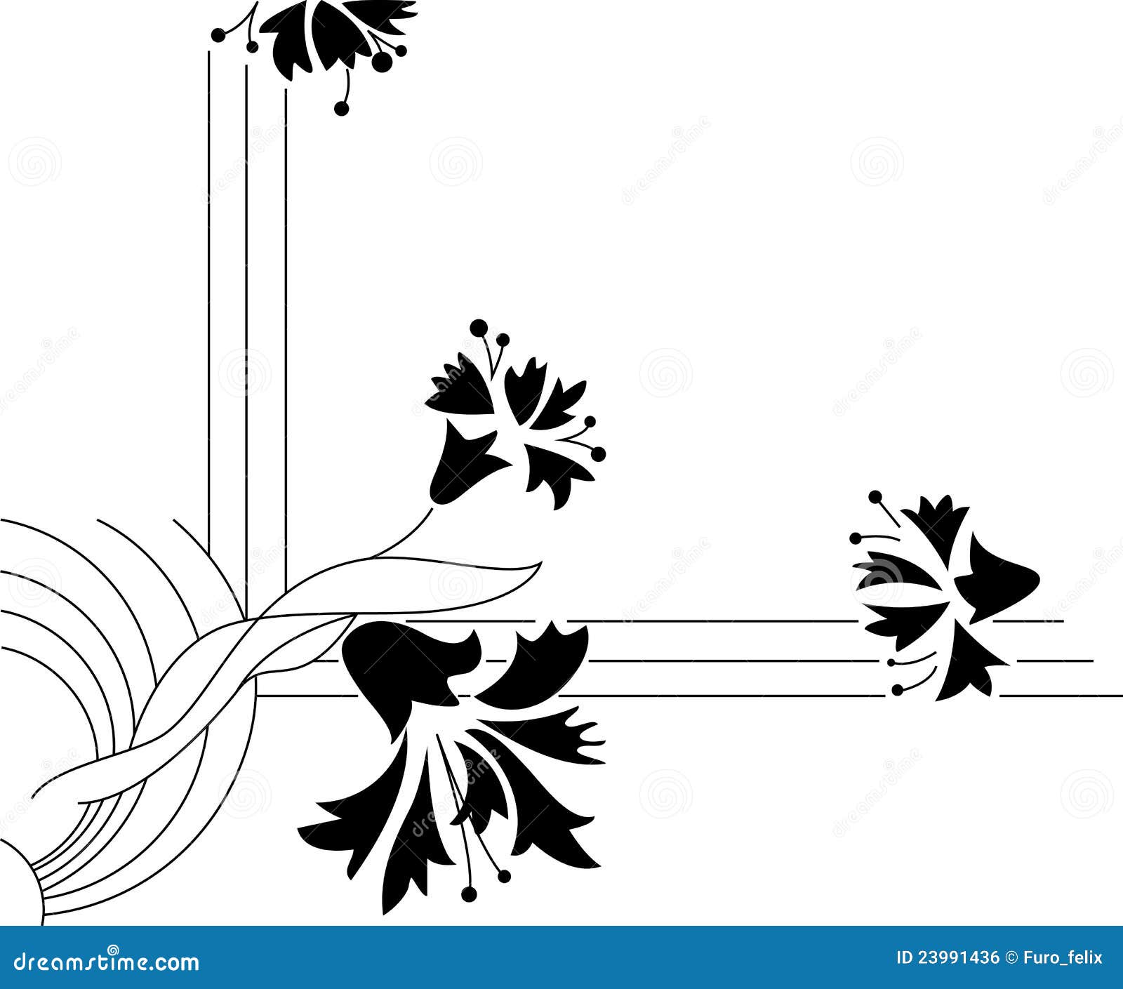 Abstract floral border stock vector. Illustration of backdrop - 23991436
