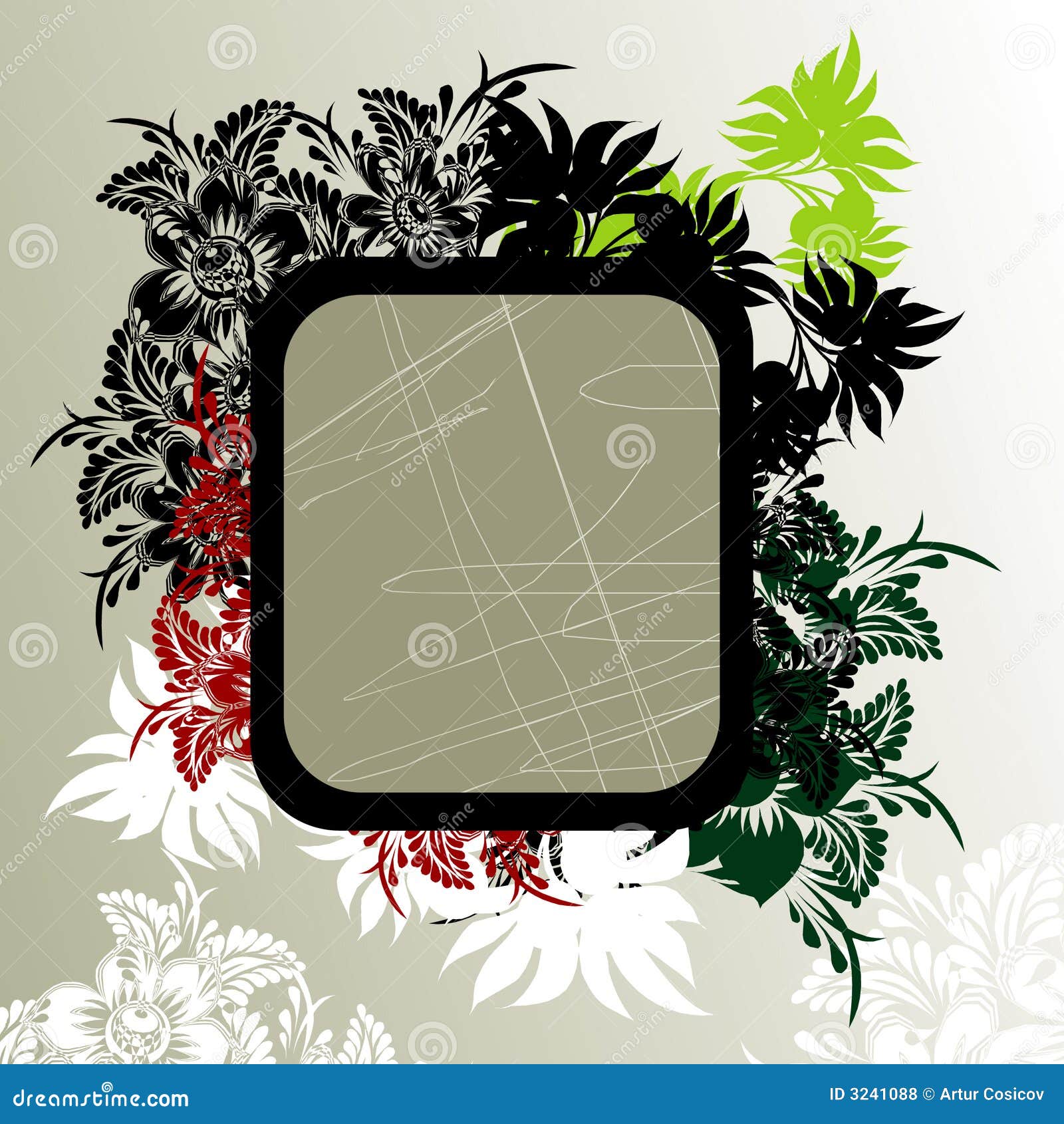 Abstract floral border stock vector. Illustration of plant - 3241088