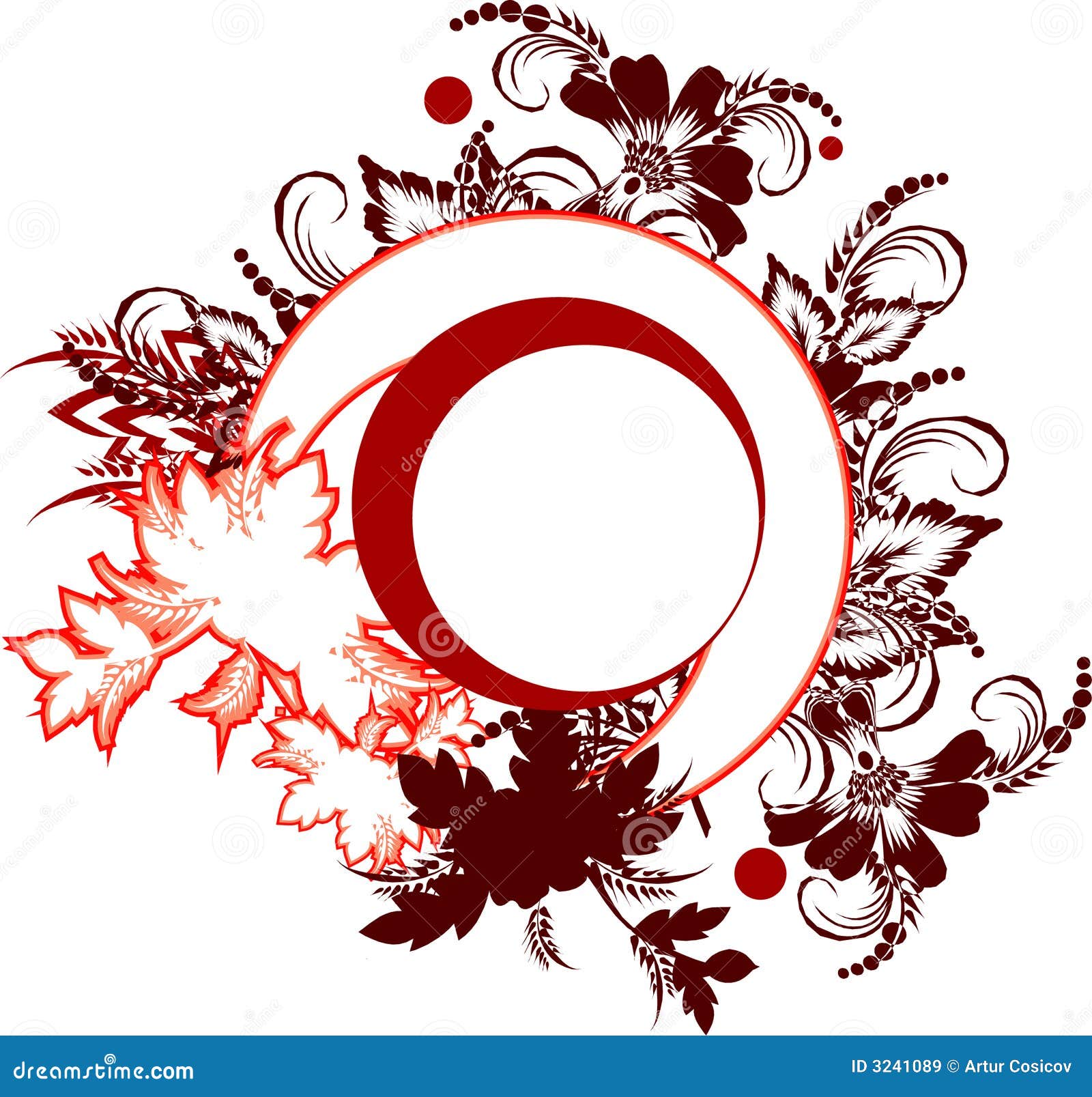 Abstract floral border stock vector. Illustration of design - 3241089