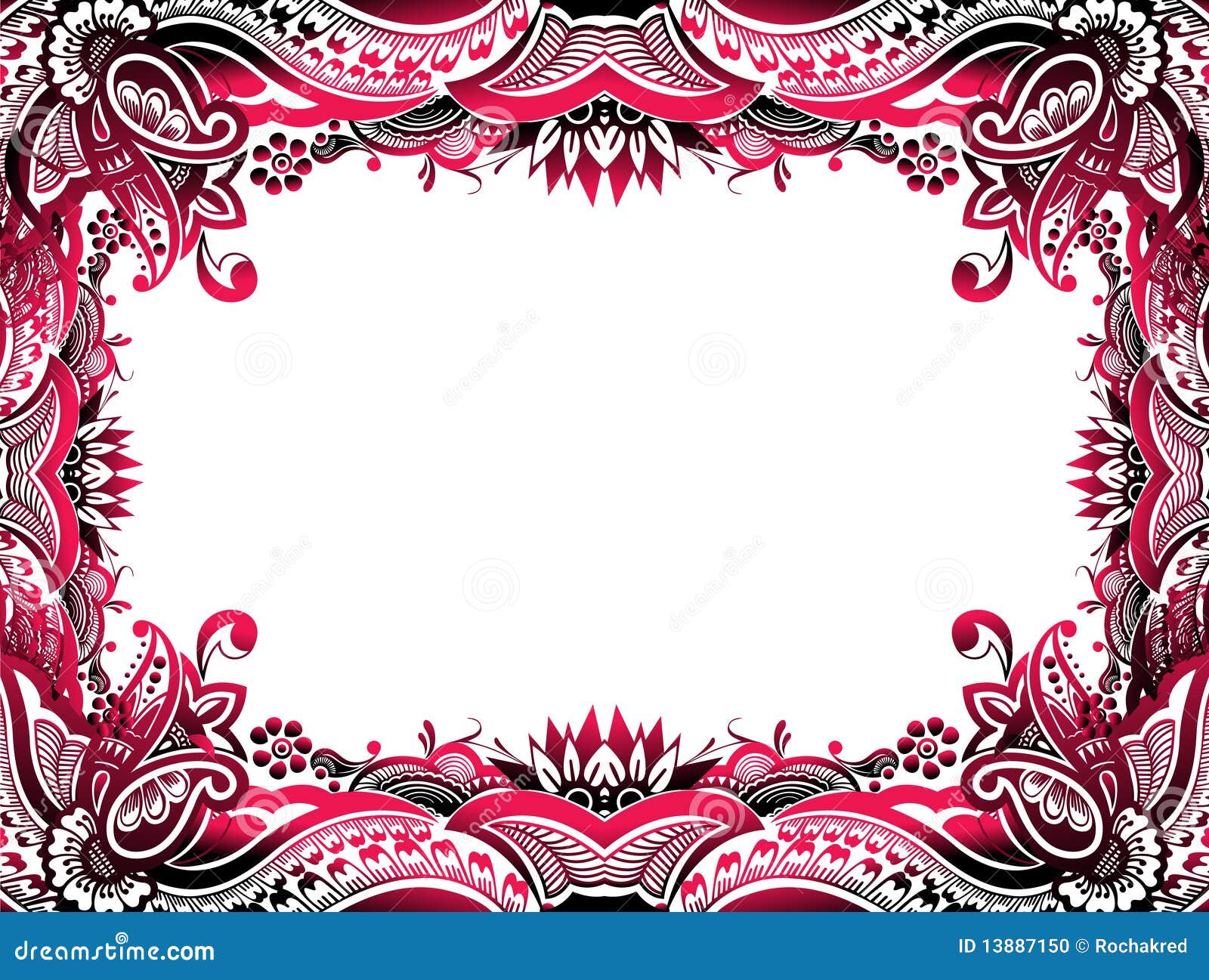 Abstract Floral Border Background Stock Illustration - Illustration of ...
