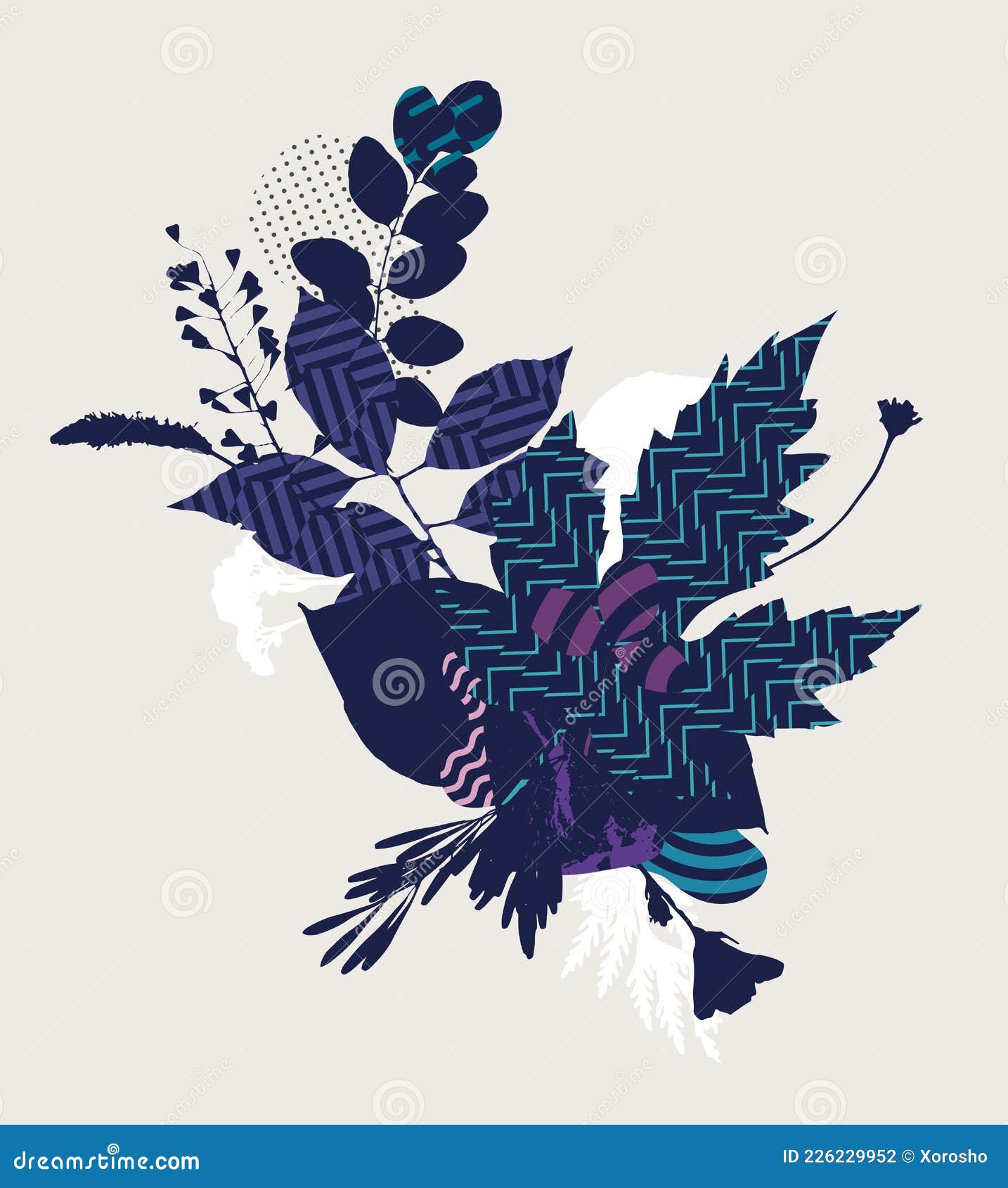 Abstract Floral Composition Stock Vector - Illustration of flat ...