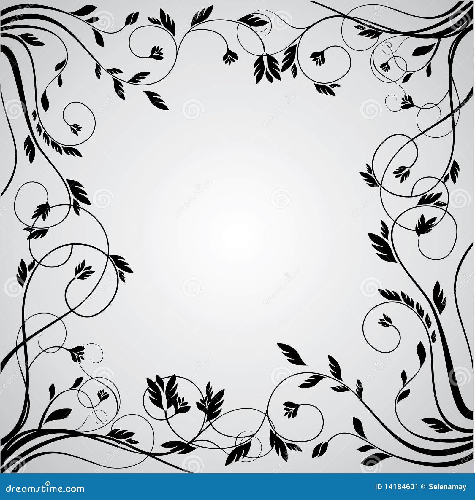 Abstract Floral Curly Frame Stock Vector - Illustration of decoration ...