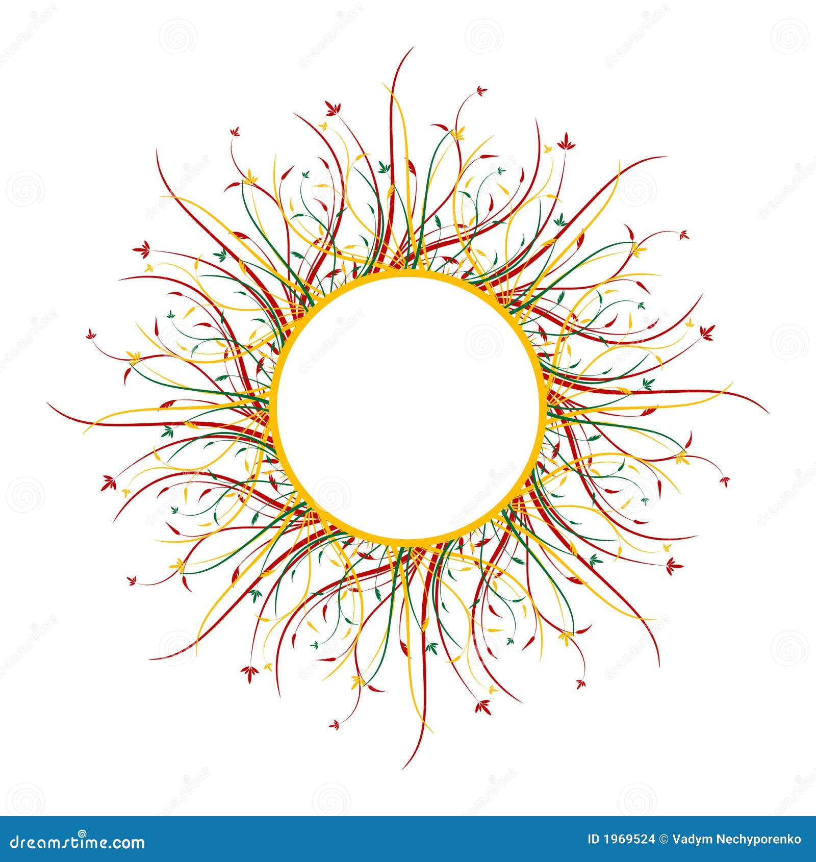 Abstract Floral Decorative Frame Isolated on Wite, Vector Illustration ...