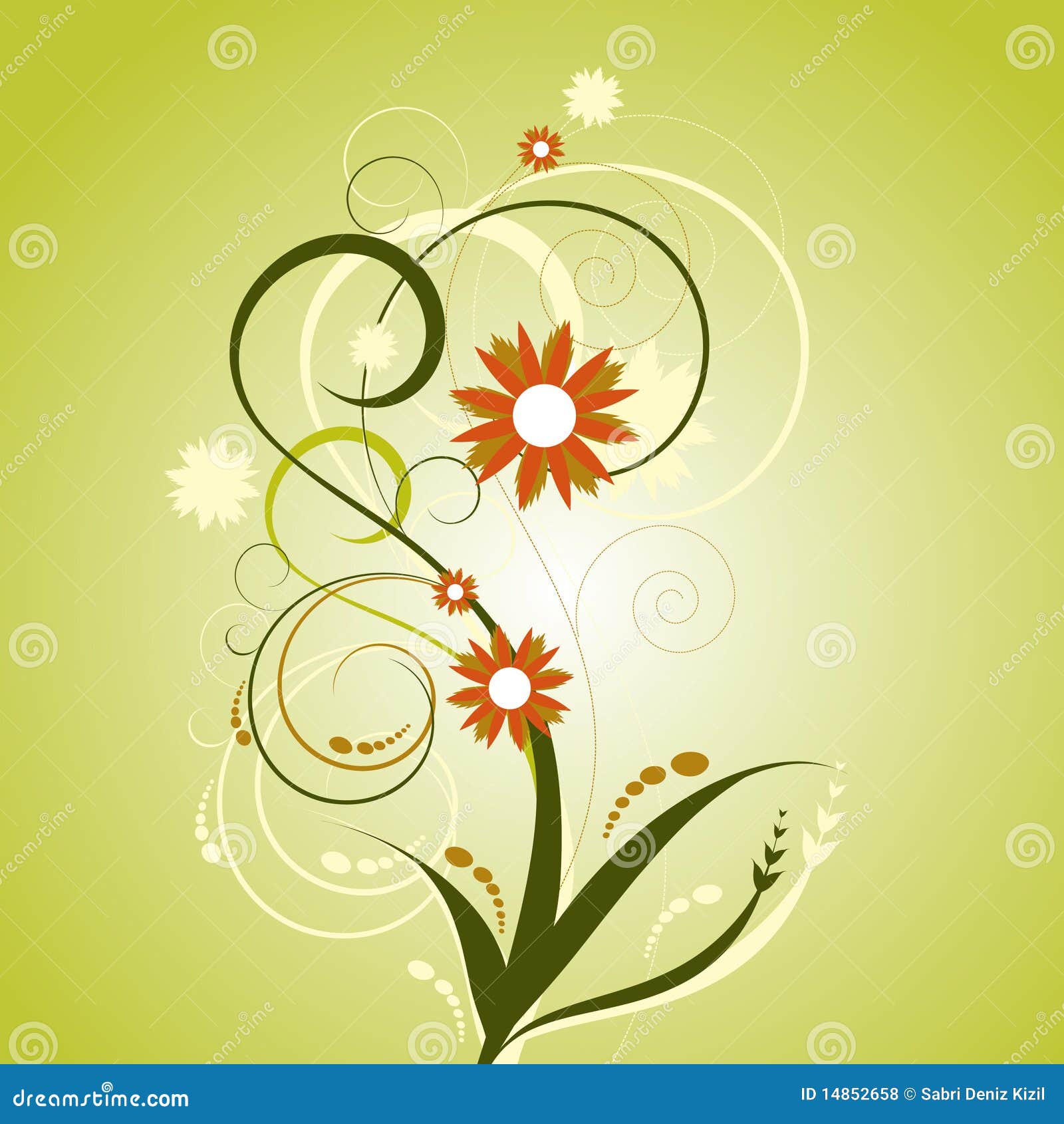 Abstract floral design stock vector. Illustration of single - 14852658