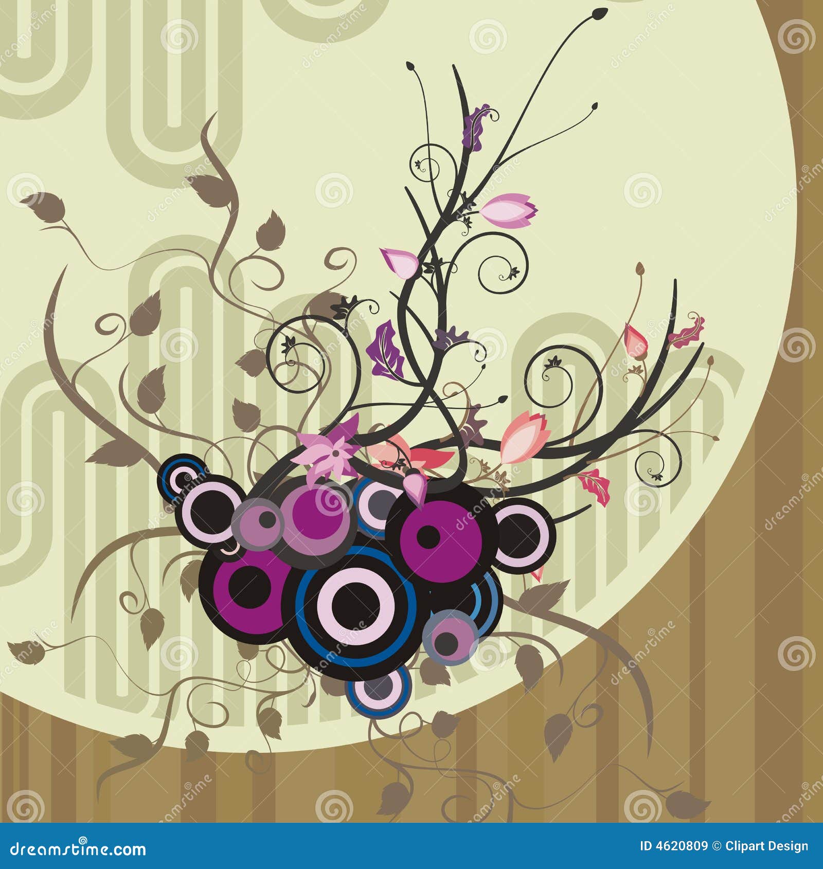 Abstract floral design stock vector. Illustration of graphic - 4620809