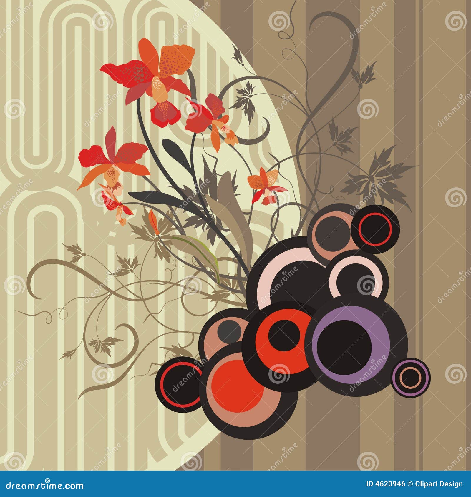 Abstract floral design stock vector. Illustration of abstract - 4620946