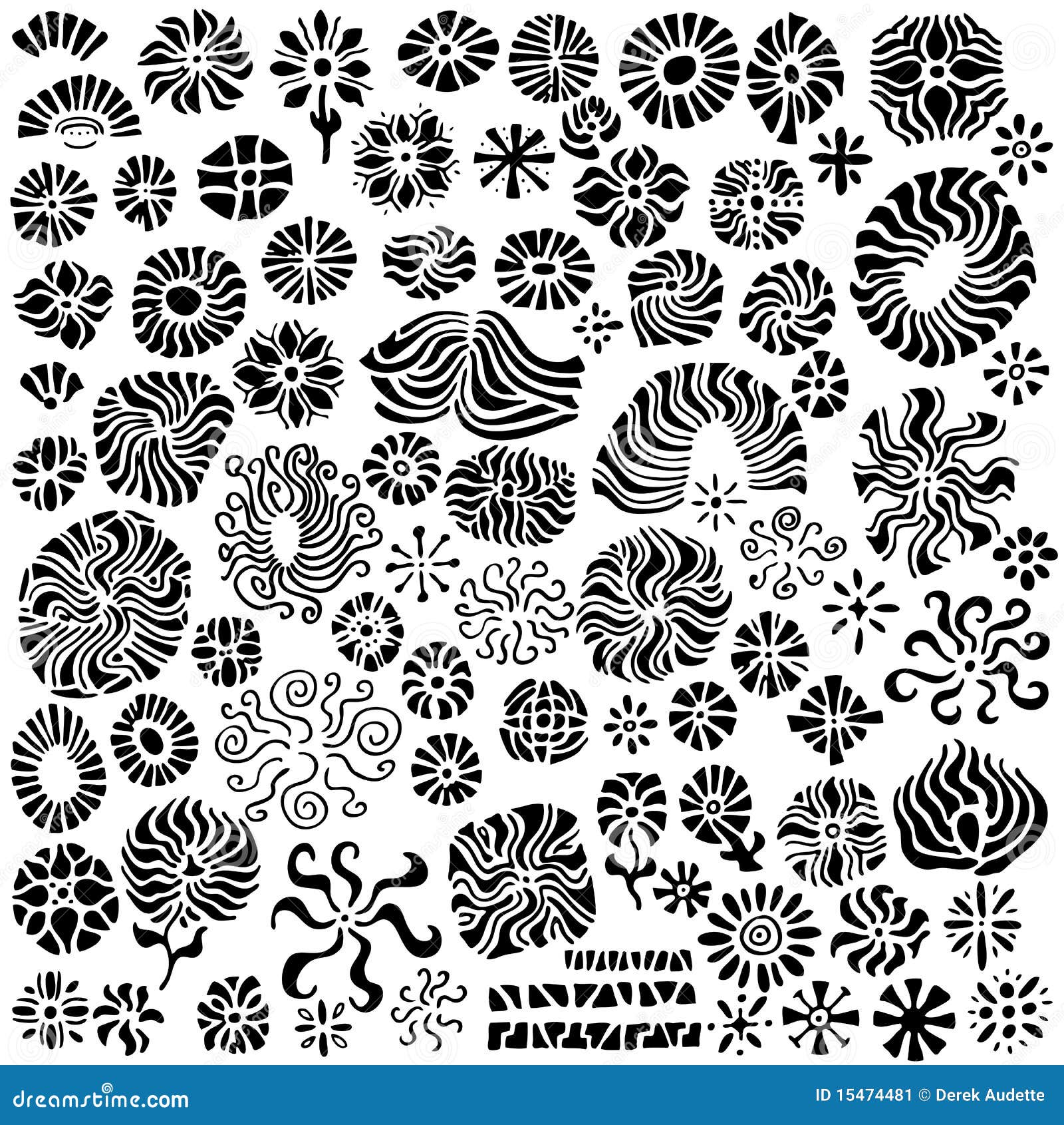 Abstract Floral Design Elements Vectors Stock Vector - Illustration of ...