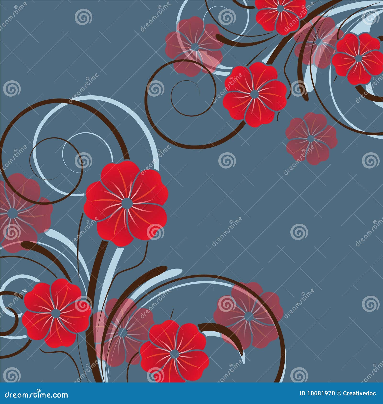 Abstract Floral Design with Flowers Stock Vector - Illustration of ...