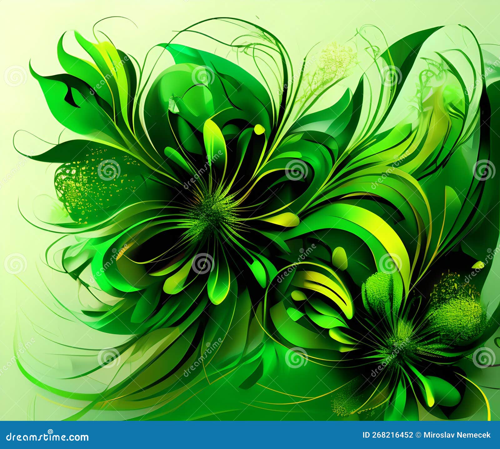 Abstract Floral Design, Generative AI Illustration Stock Illustration ...