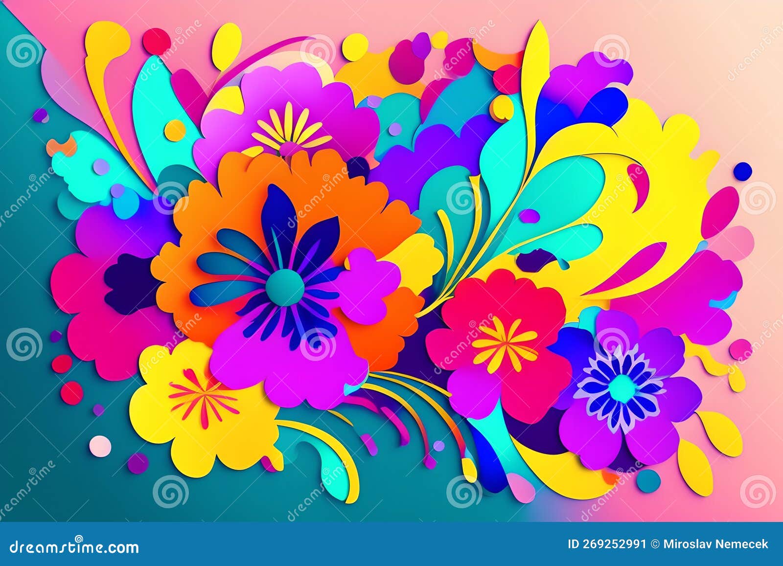 Abstract Floral Design, Generative AI Illustration Stock Image - Image ...
