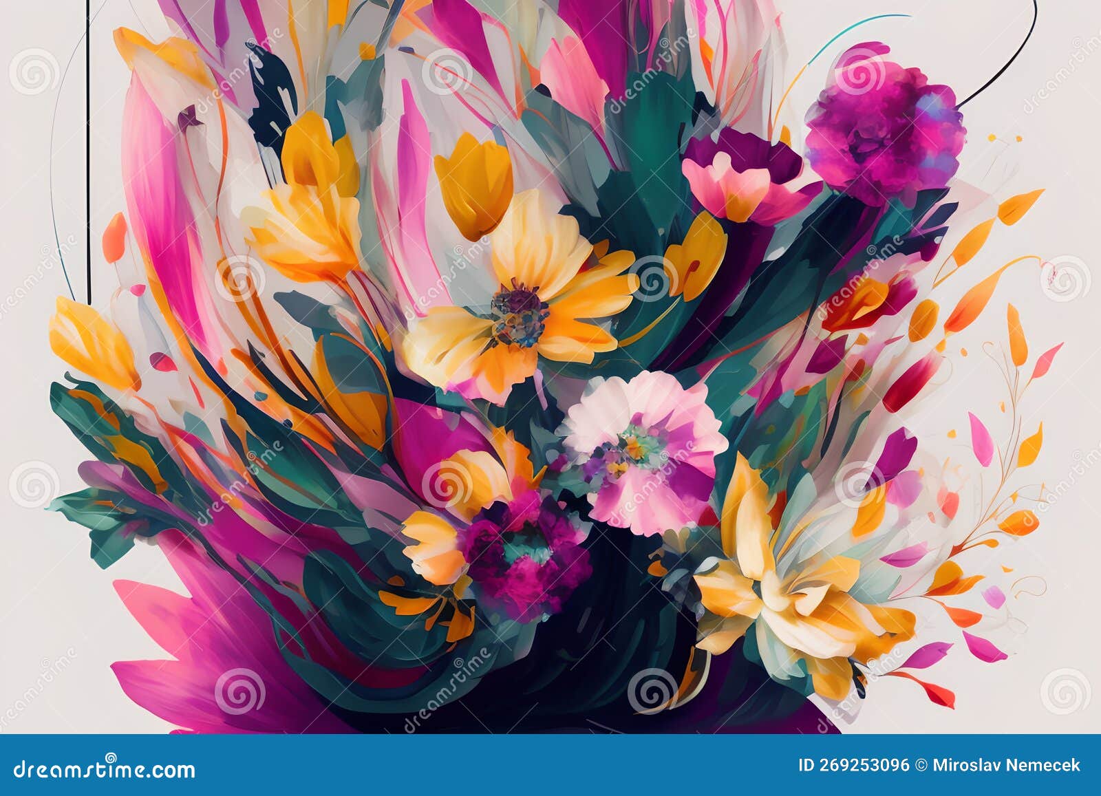 Abstract Floral Design, Generative AI Illustration Stock Photo - Image ...