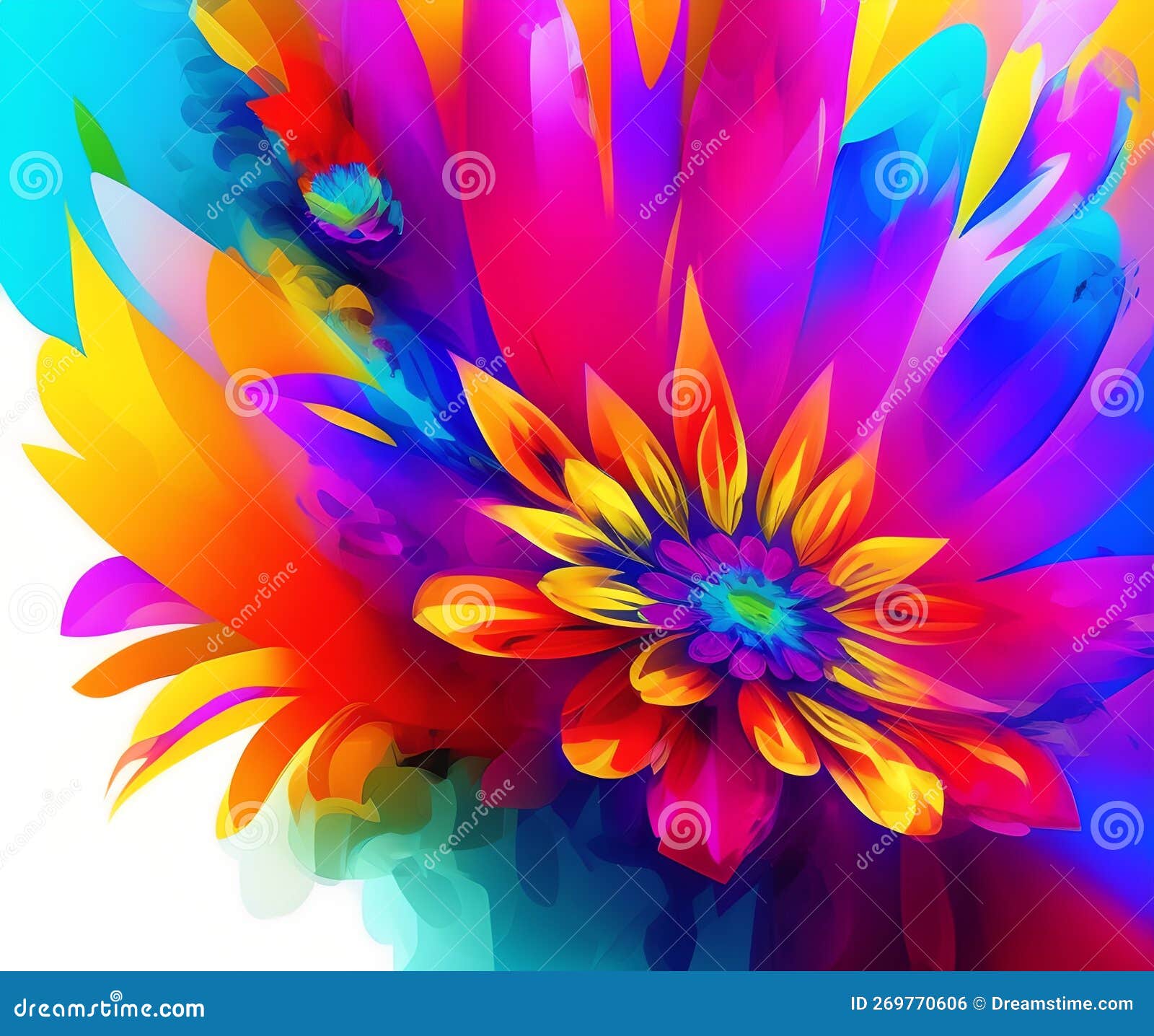 Abstract Floral Design, Generative AI Illustration Stock Illustration ...