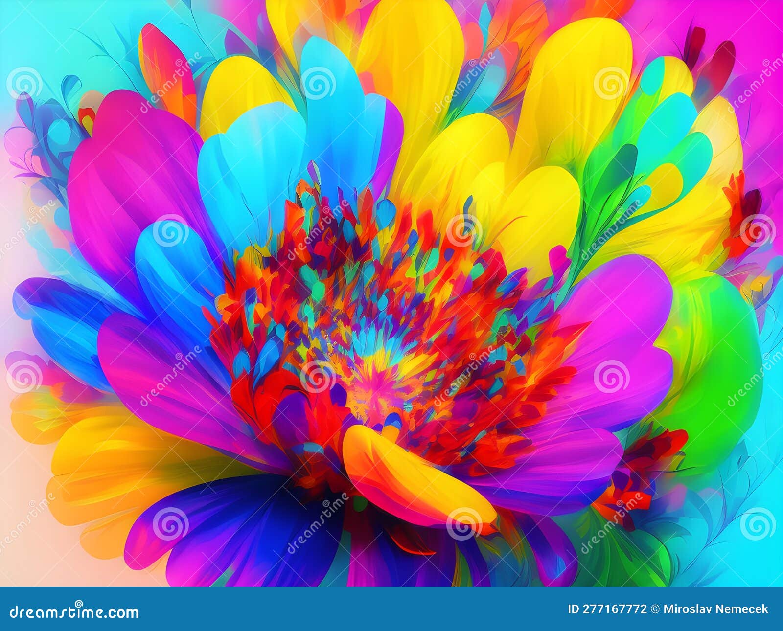 Abstract Floral Design, Generative AI Illustration Stock Illustration ...