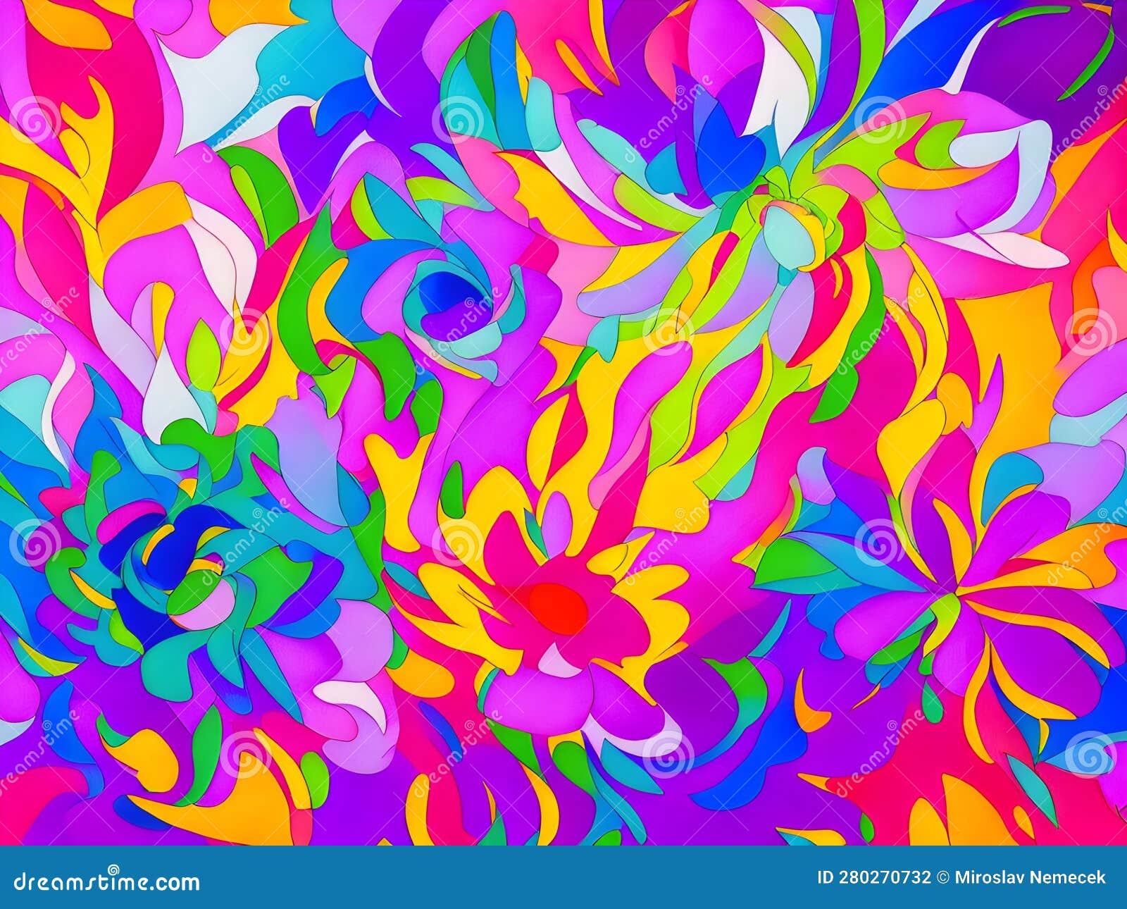 Abstract Floral Design, Generative AI Illustration Stock Illustration ...