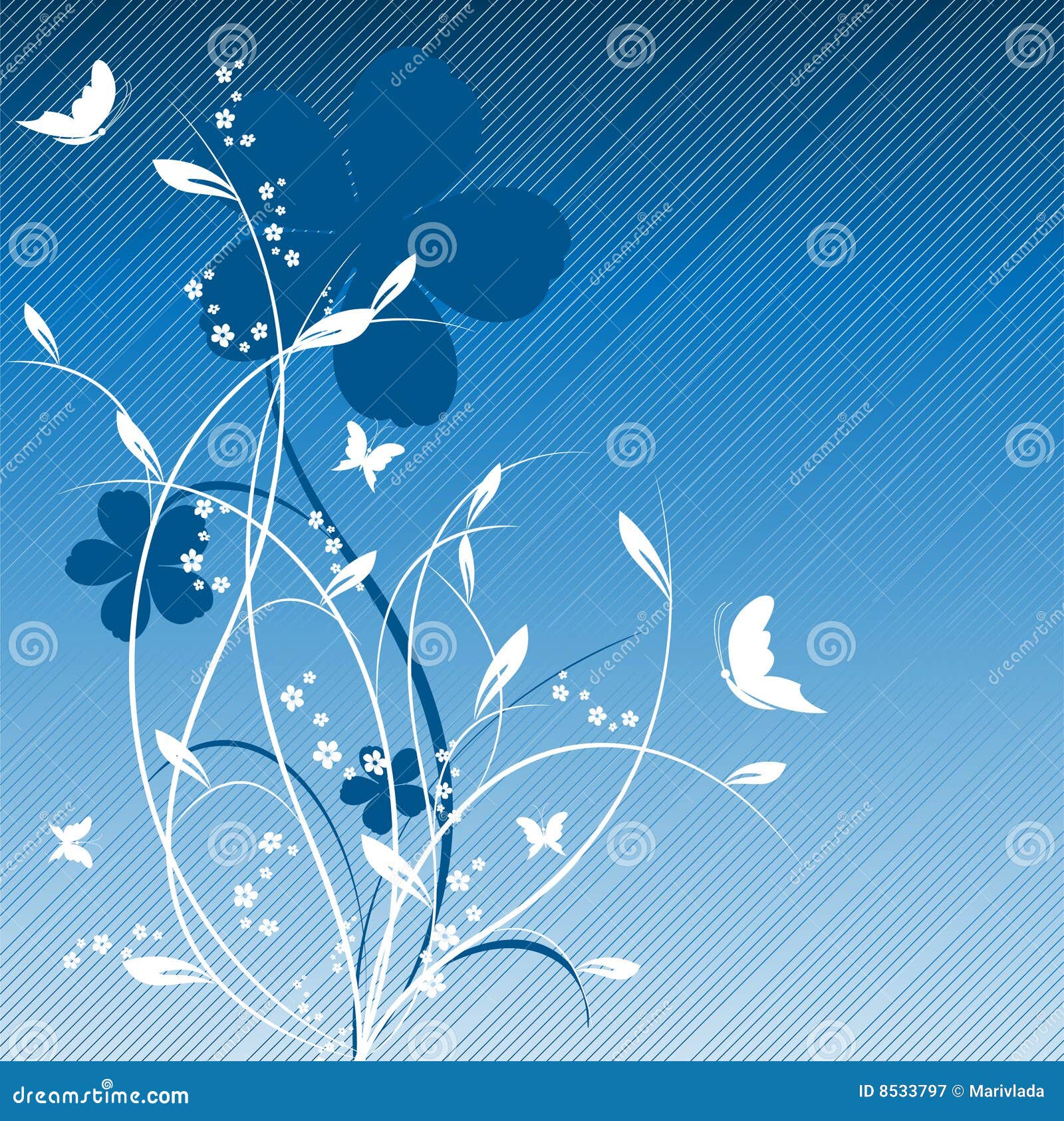 Abstract Floral Design with Plants Stock Vector - Illustration of ...