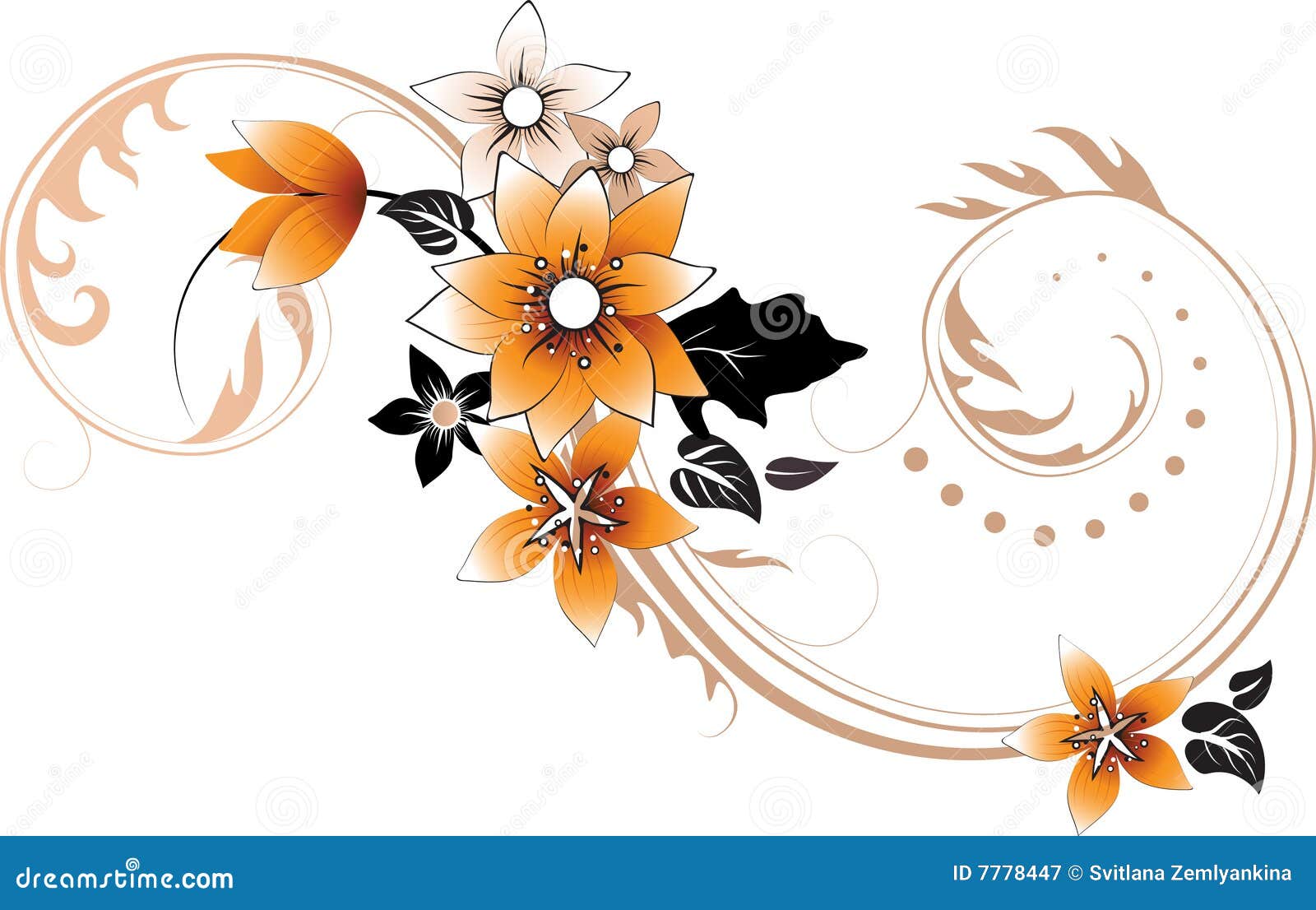 Abstract Floral Element for Design Stock Vector - Illustration of ...