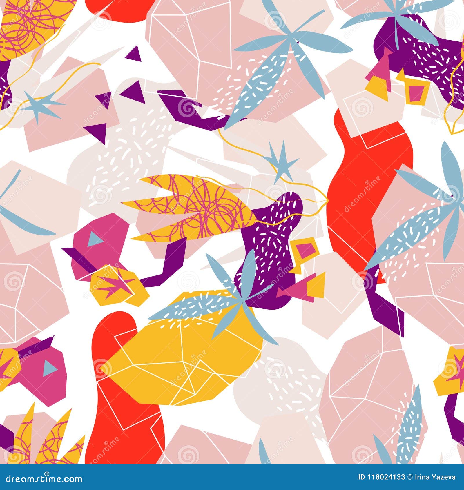 Abstract Floral Elements Paper Collage.Vector Illustration Hand Drawn ...