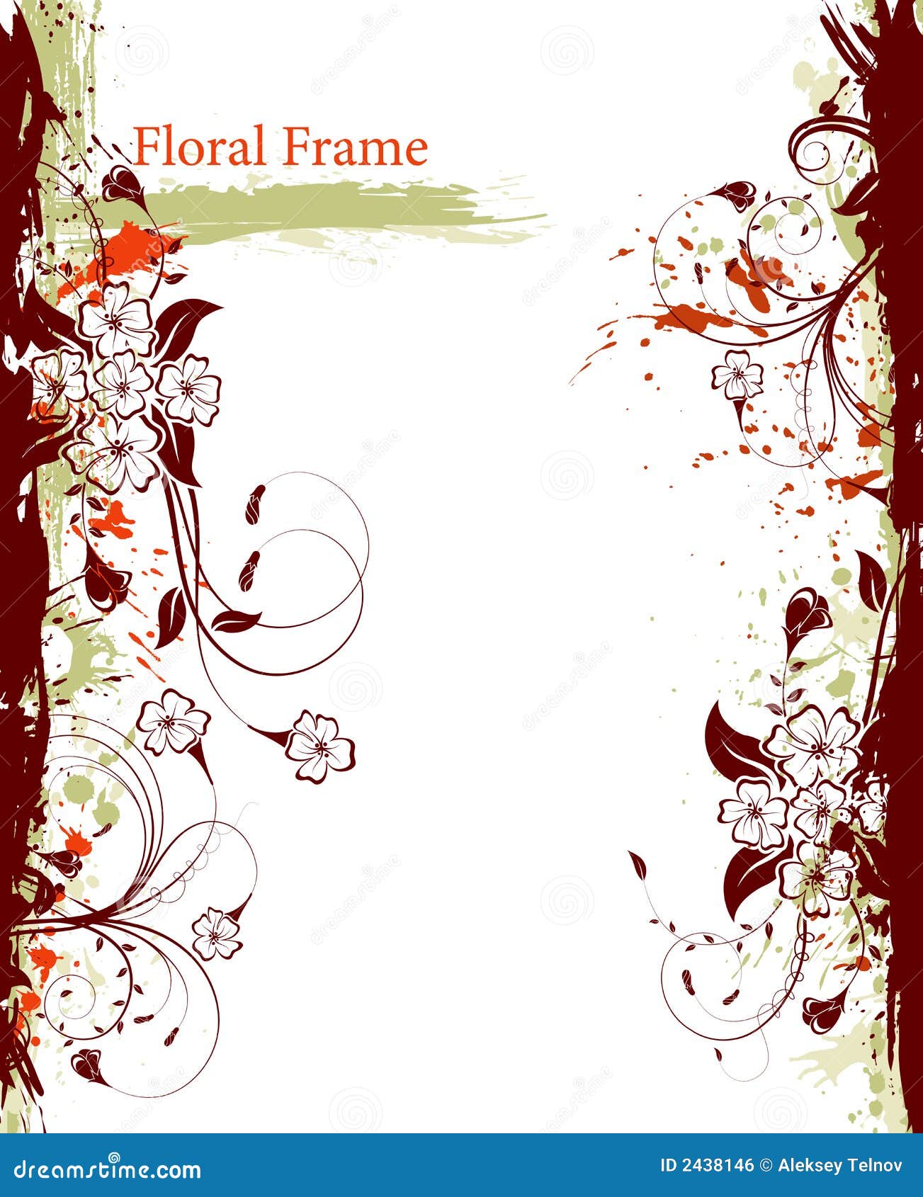 Abstract floral frame stock vector. Illustration of painting - 2438146