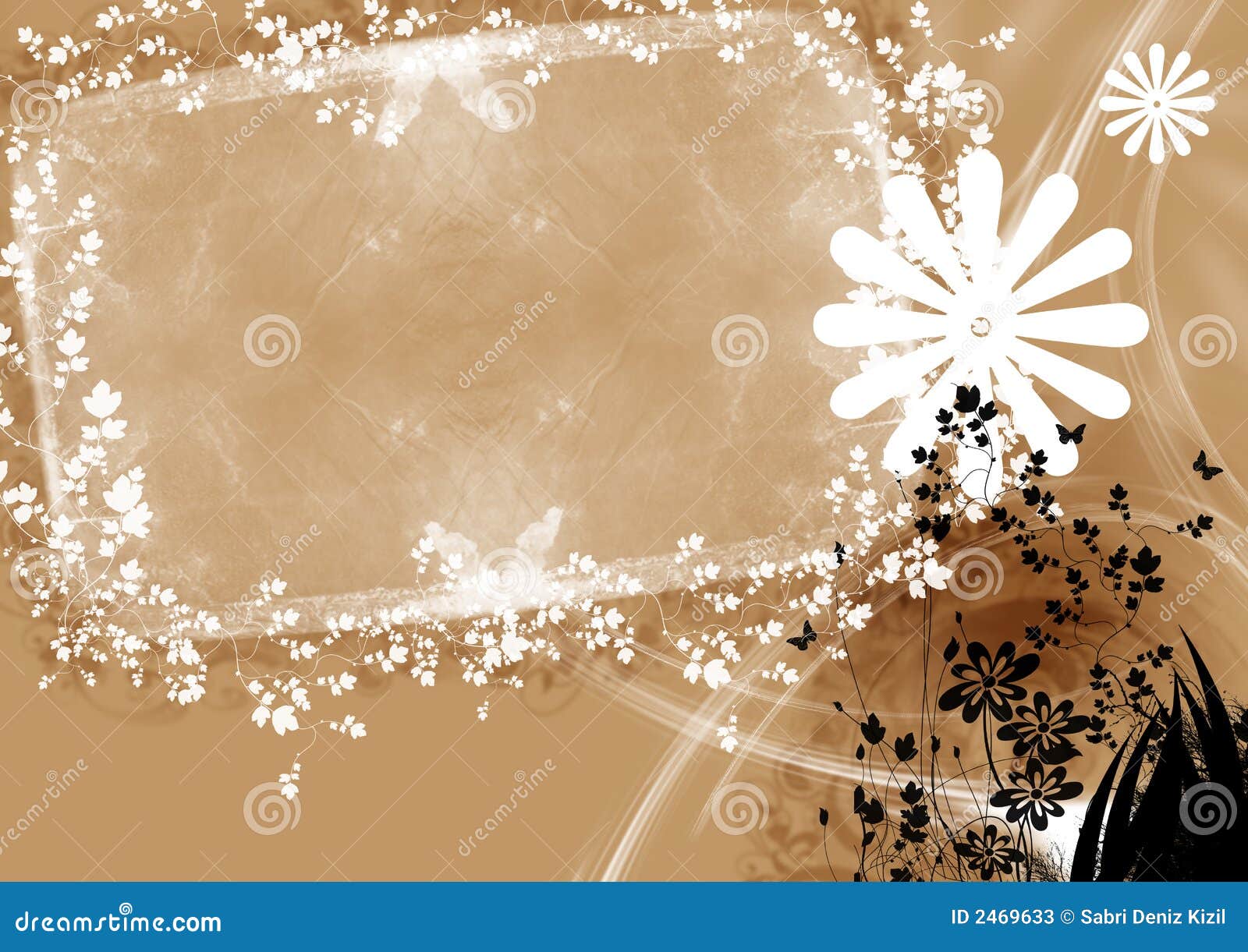 Abstract floral frame stock illustration. Illustration of leaves - 2469633
