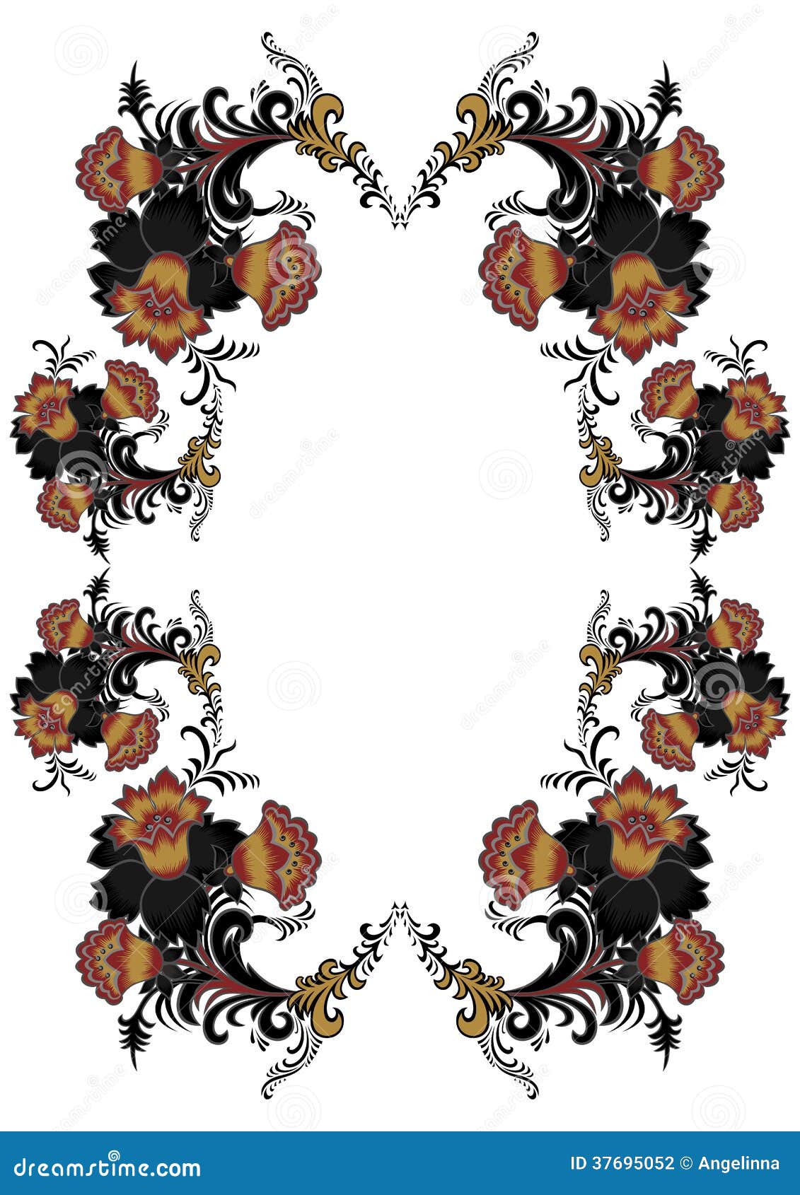Abstract floral frame stock vector. Illustration of foliage - 37695052