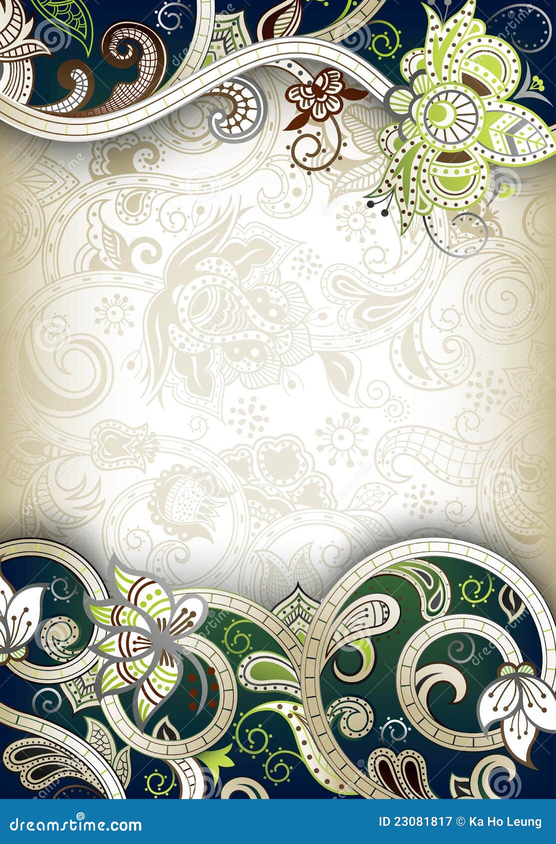 Abstract Floral Frame Background Stock Illustration - Illustration of ...