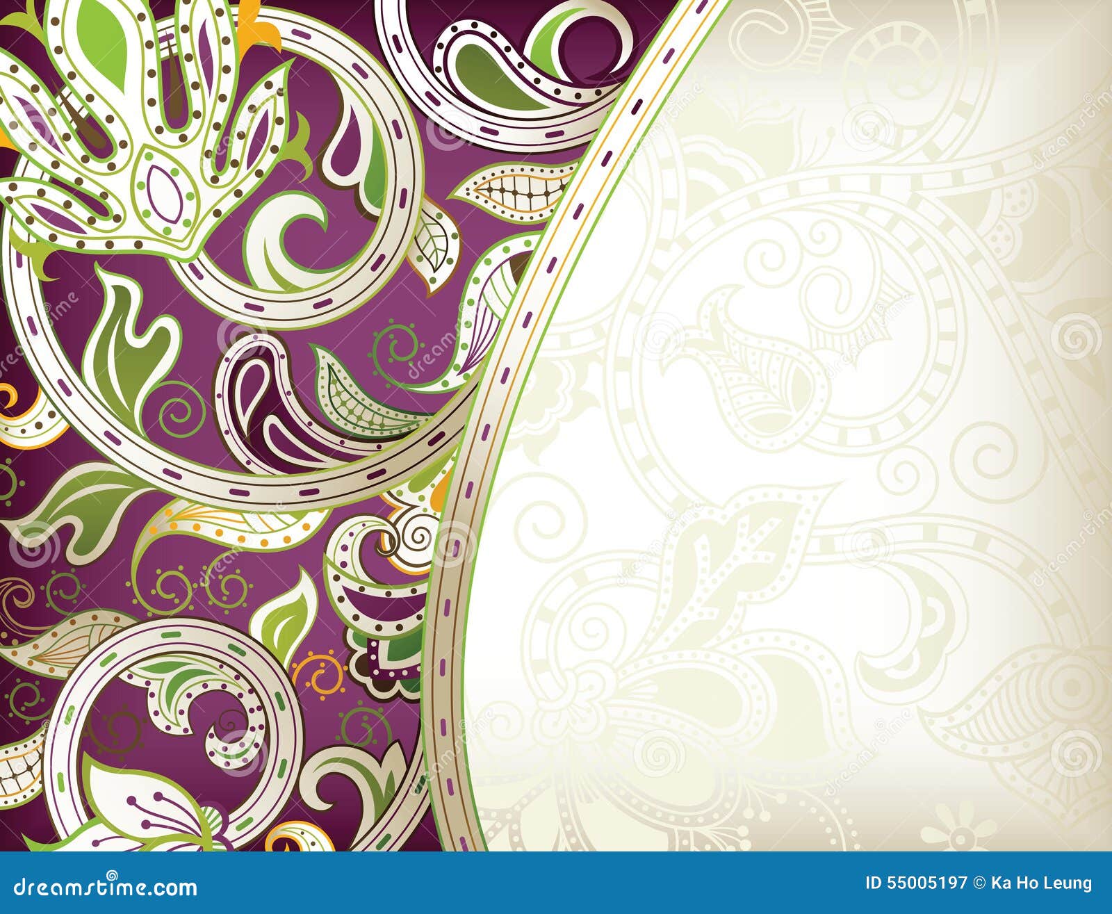 Abstract Floral Frame Background Stock Illustration - Illustration of ...