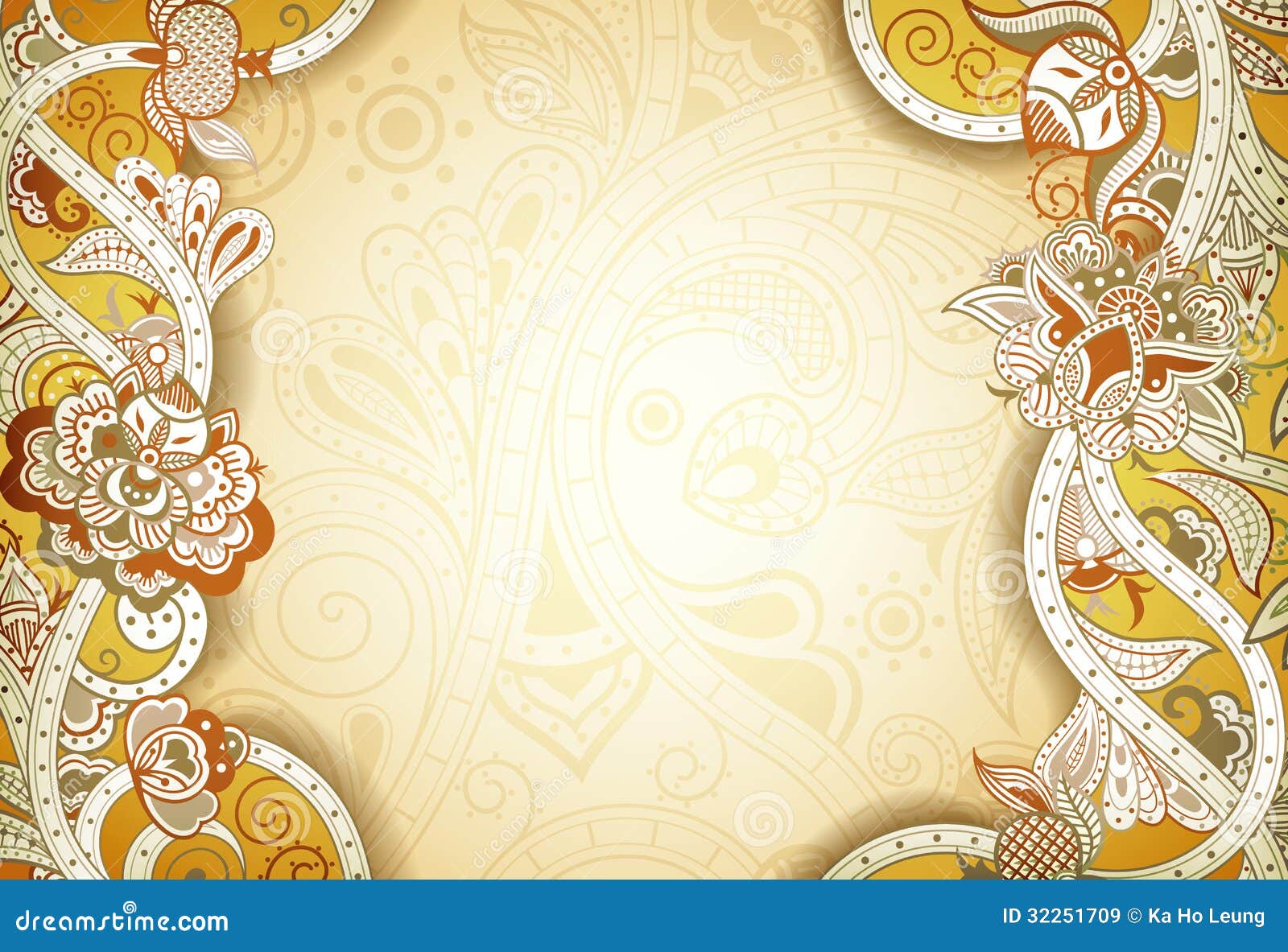 Abstract Floral Frame Background Stock Illustration - Illustration of ...