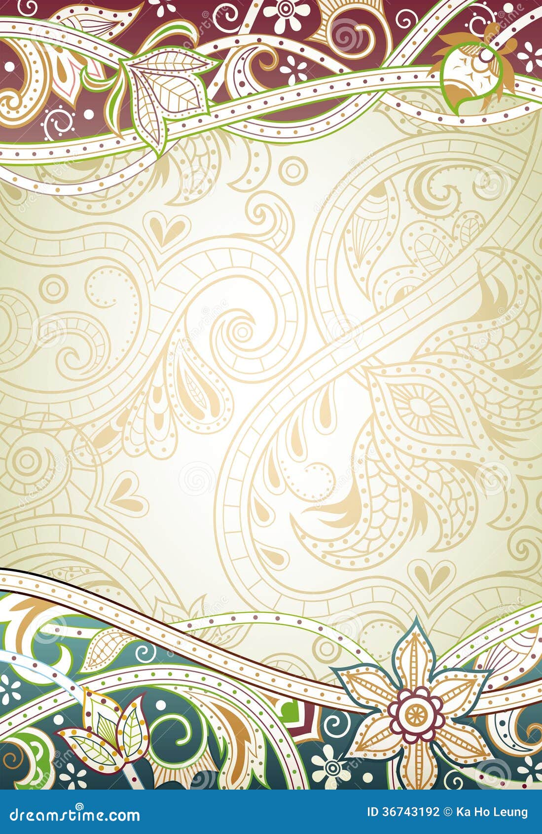 Abstract Floral Frame Background Stock Illustration - Illustration of ...