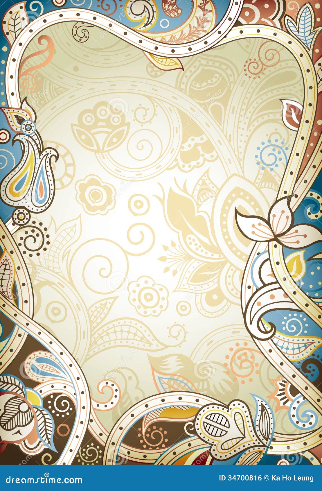 Abstract Floral Frame Background Stock Illustration - Illustration of ...