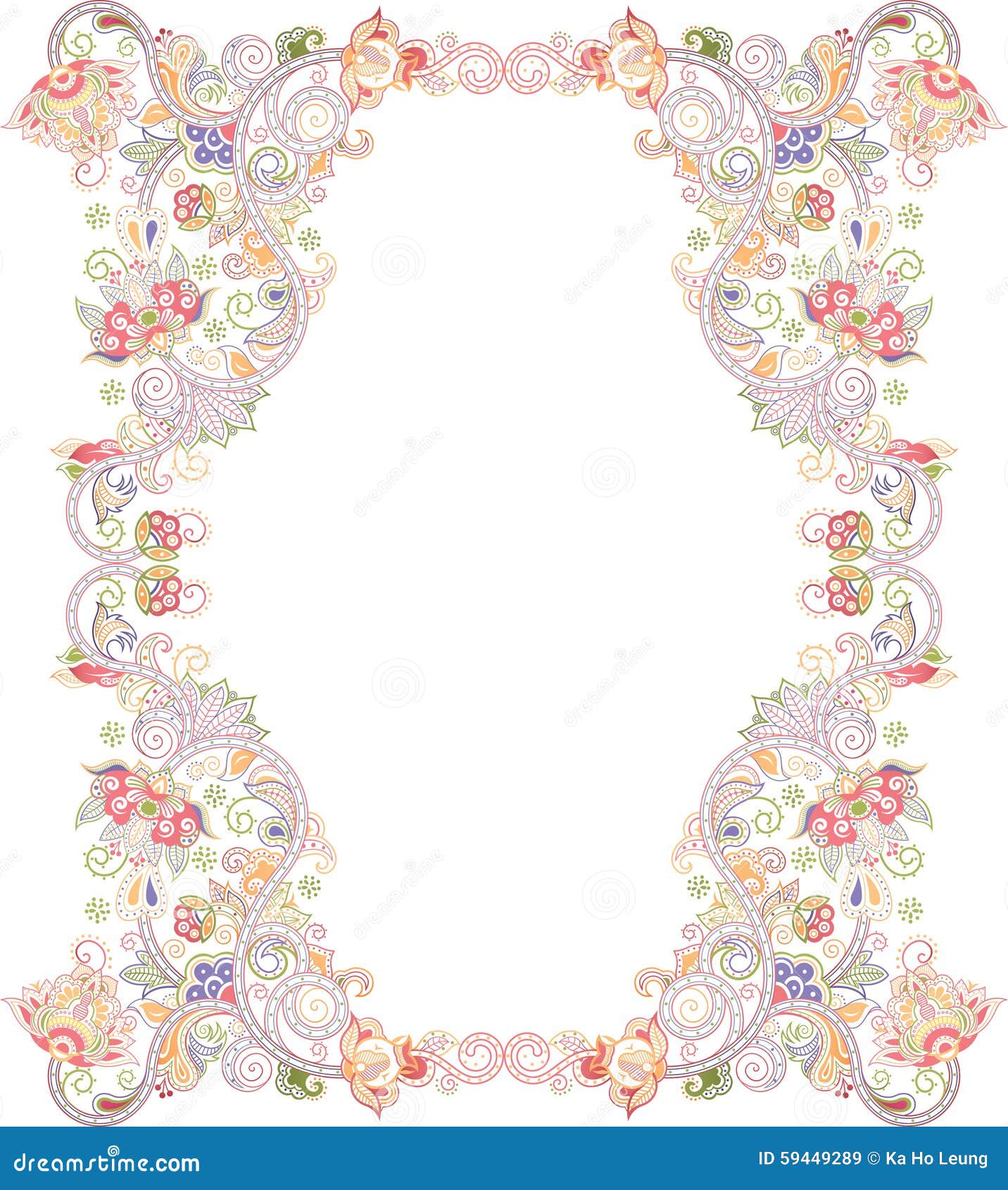 Abstract Floral Frame stock illustration. Illustration of pattern ...