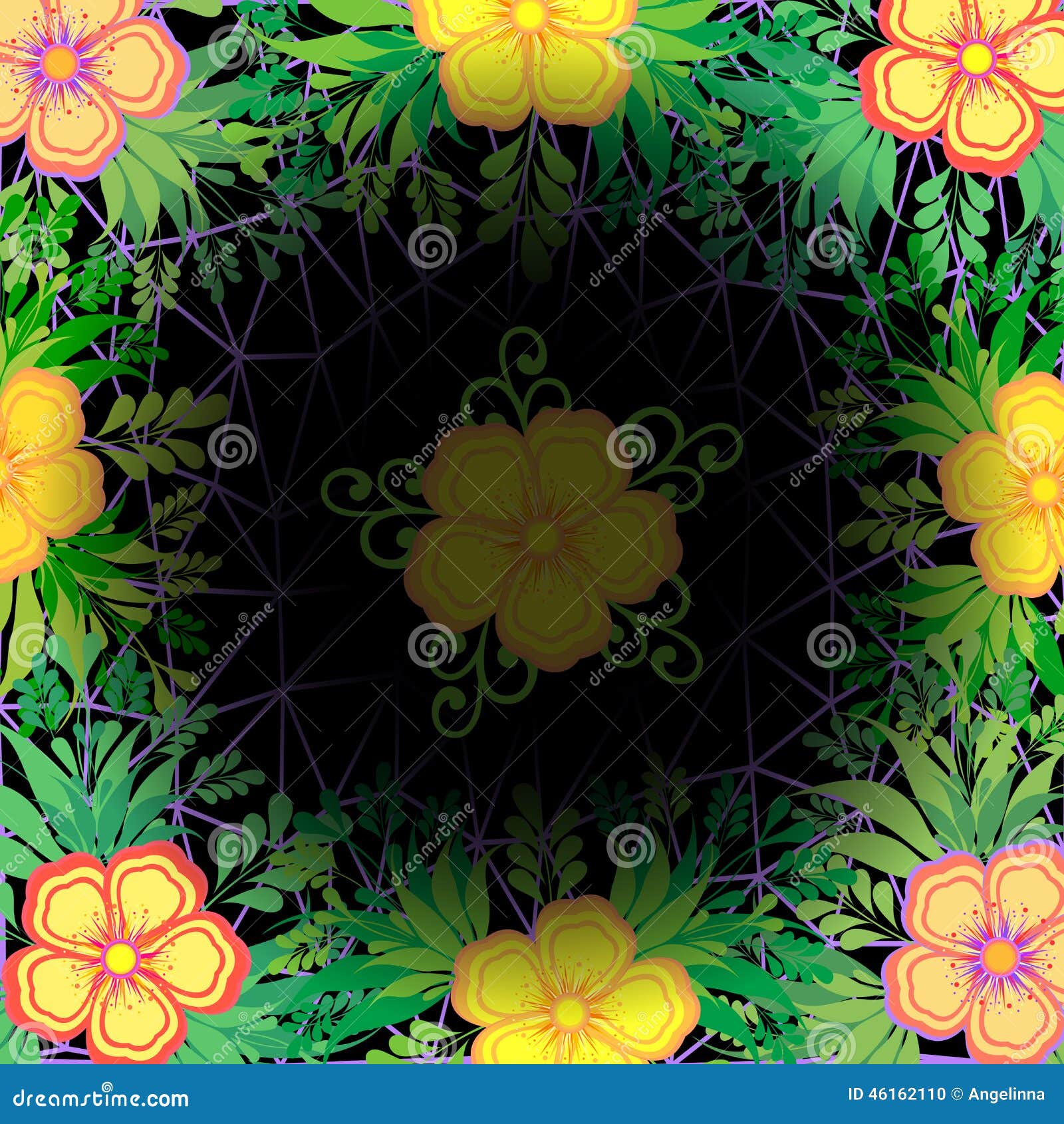 Abstract floral frame stock vector. Illustration of outline - 46162110