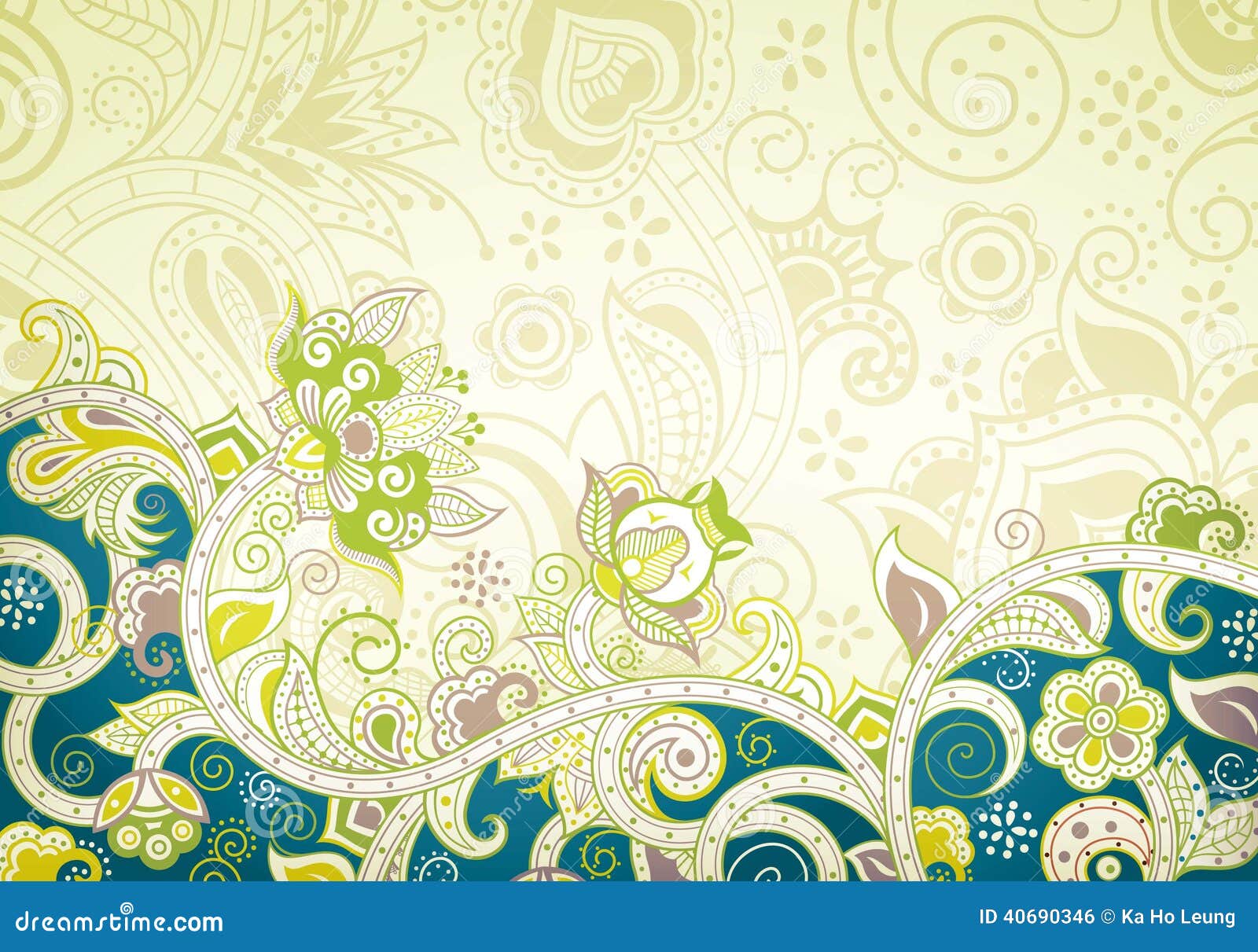 Abstract Floral Frame stock illustration. Illustration of design - 40690346