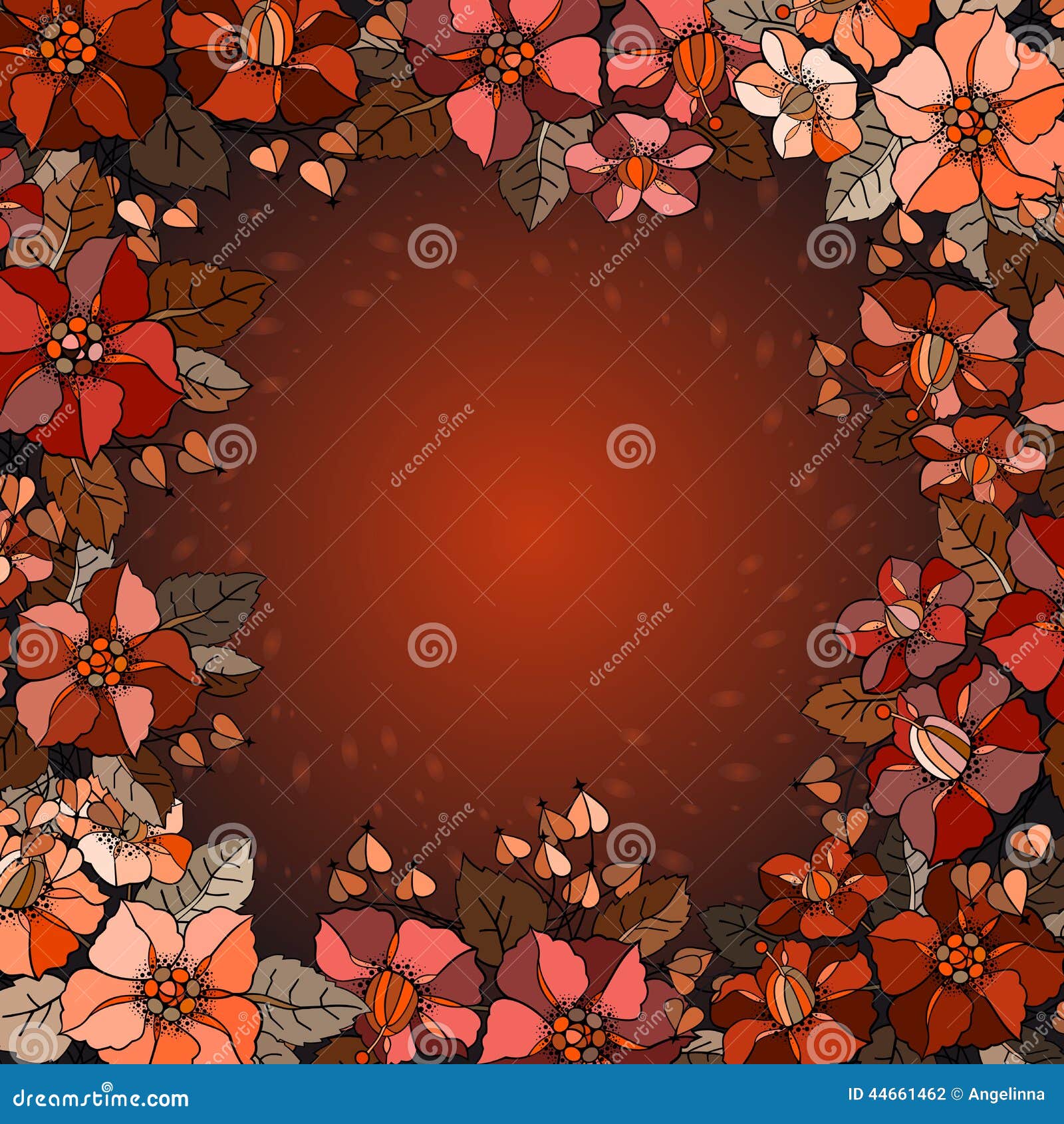 Abstract floral frame stock vector. Illustration of bright - 44661462