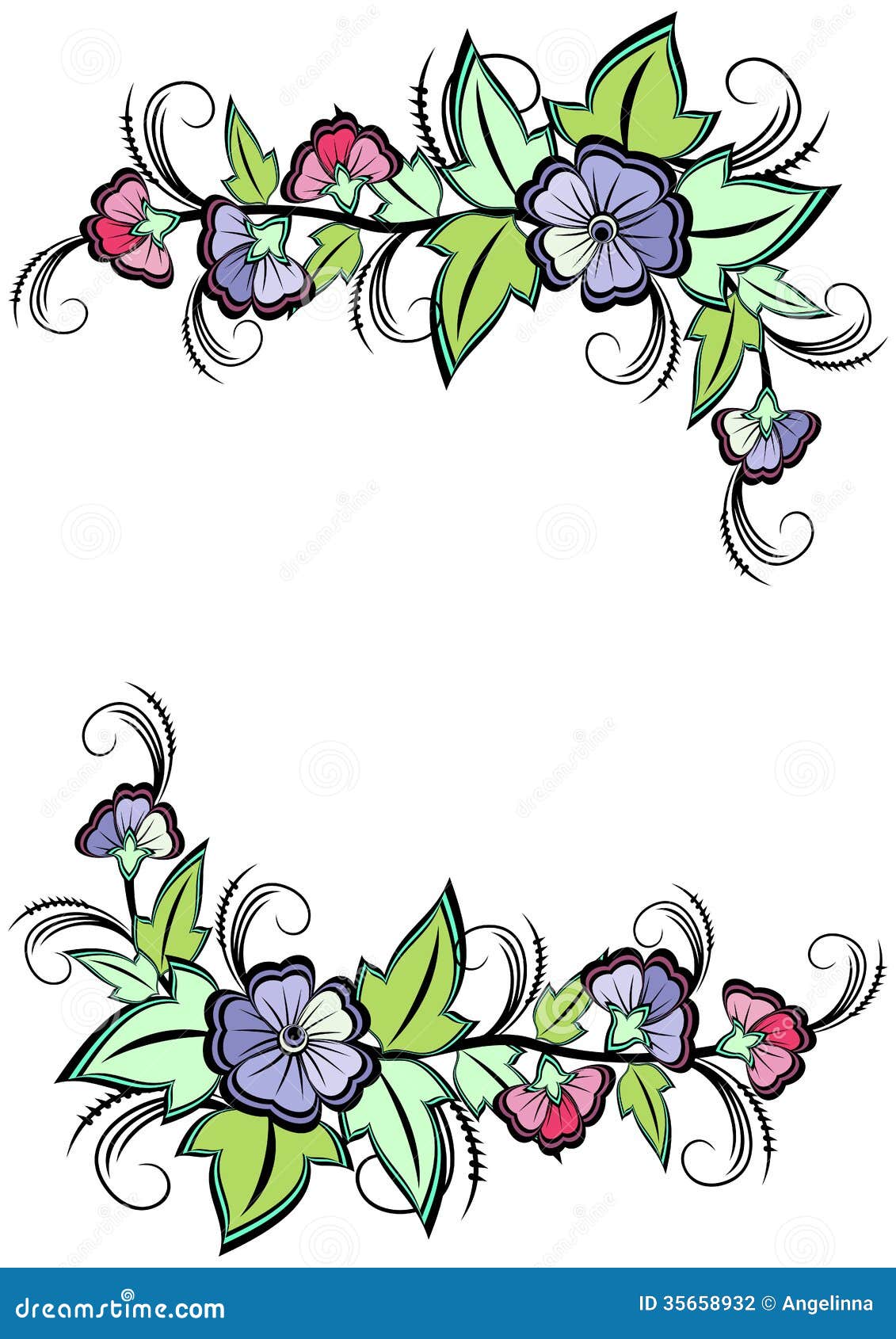 Abstract floral frame stock vector. Illustration of bush - 35658932