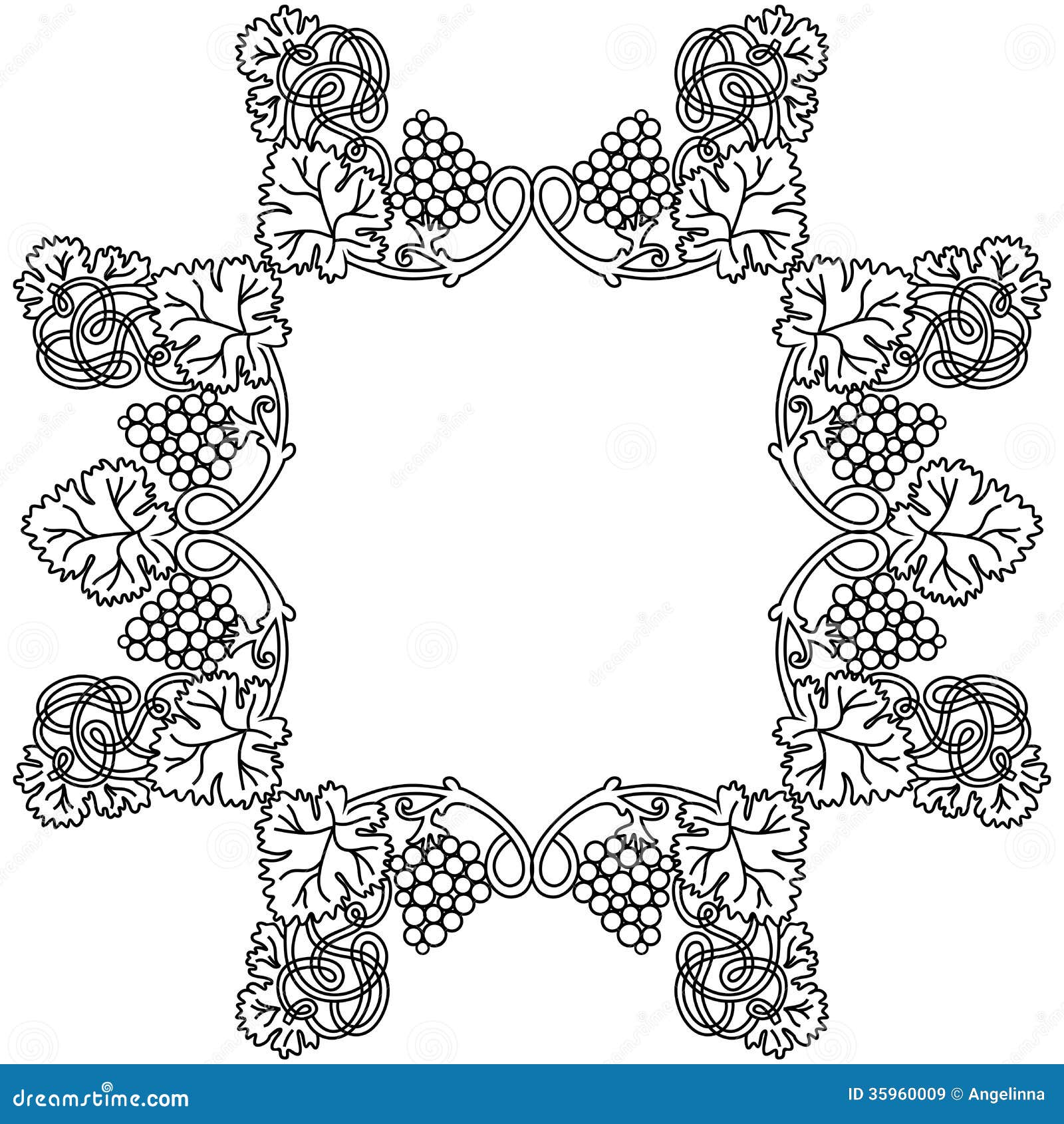 Abstract floral frame stock vector. Illustration of grapevine - 35960009