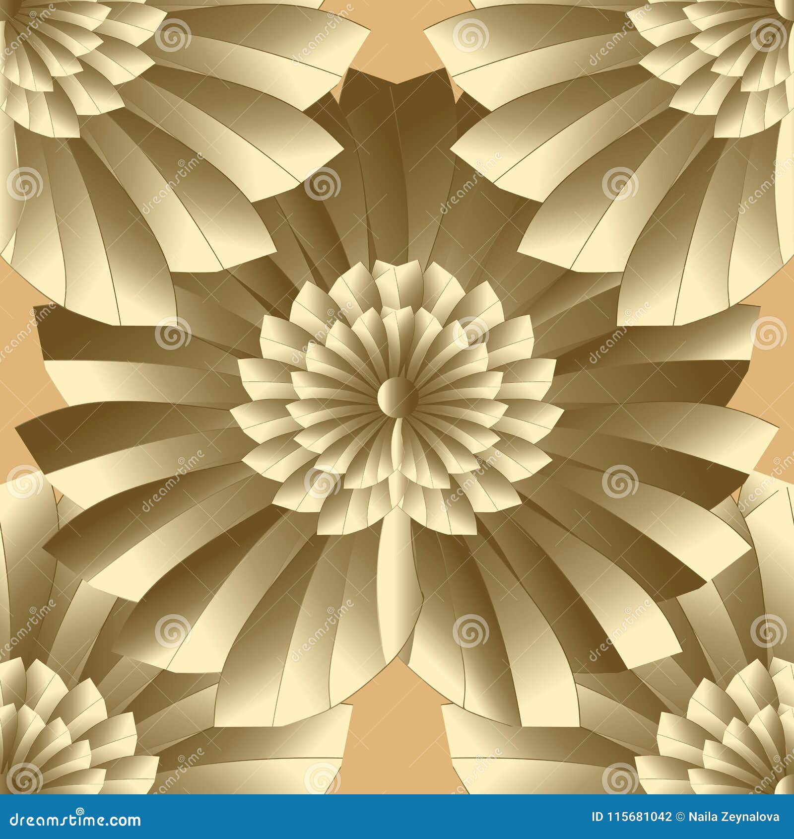 Abstract Floral Gold Vector Seamless Pattern. Modern Patterned O Stock ...