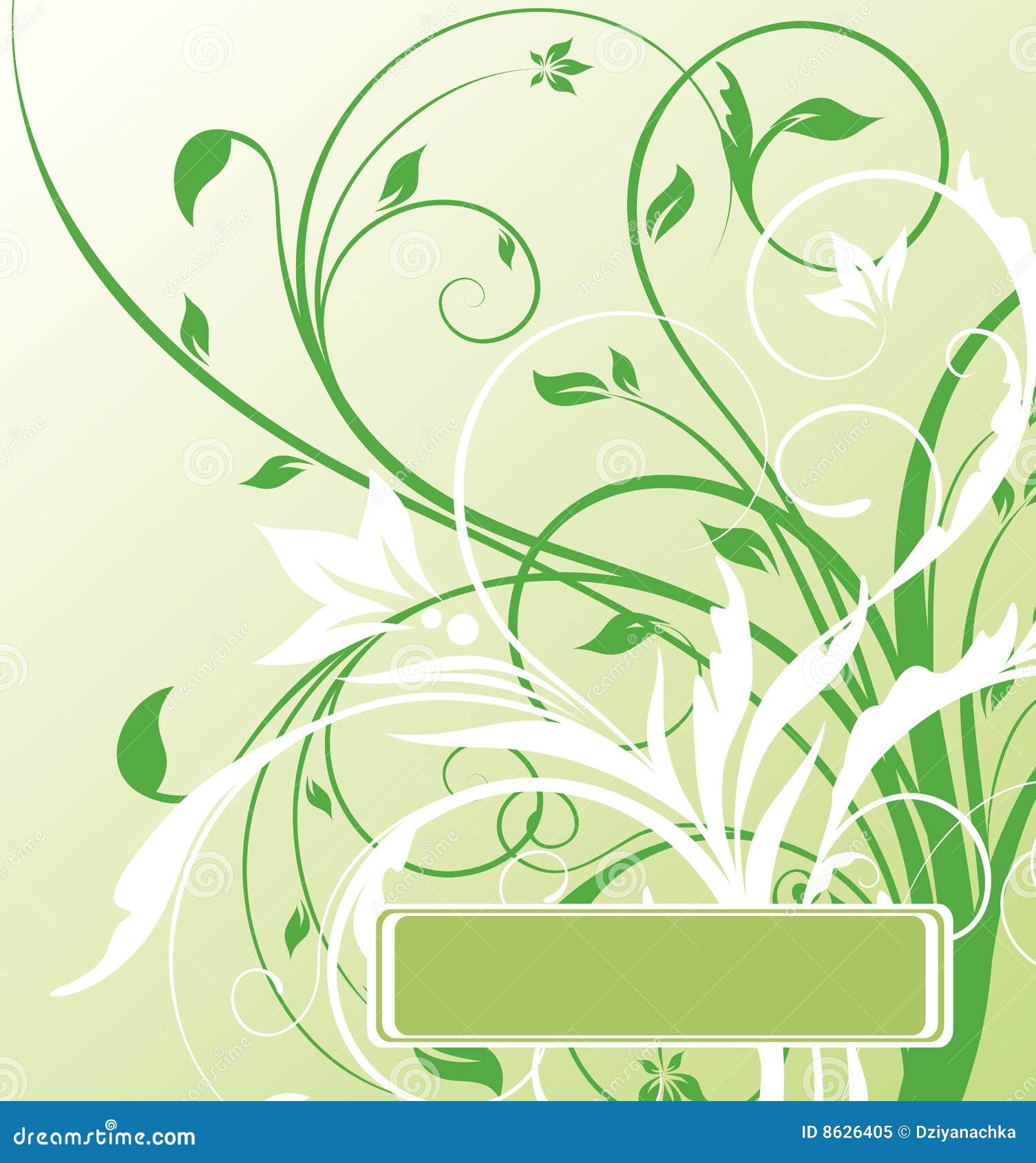 Abstract Floral Green Banner Stock Vector - Illustration of dark ...