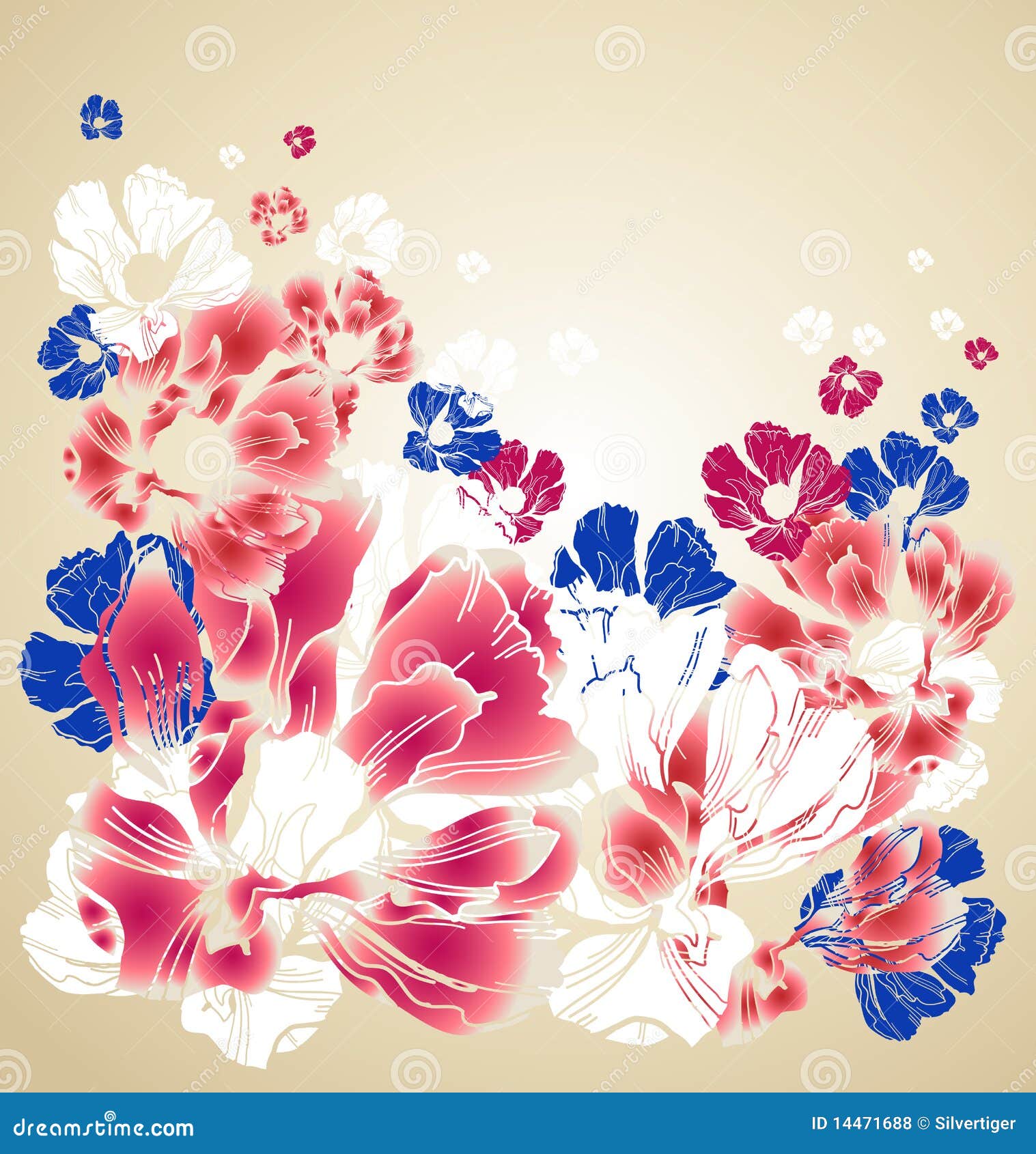 Abstract Floral Greeting Card Stock Vector - Illustration of artistic ...