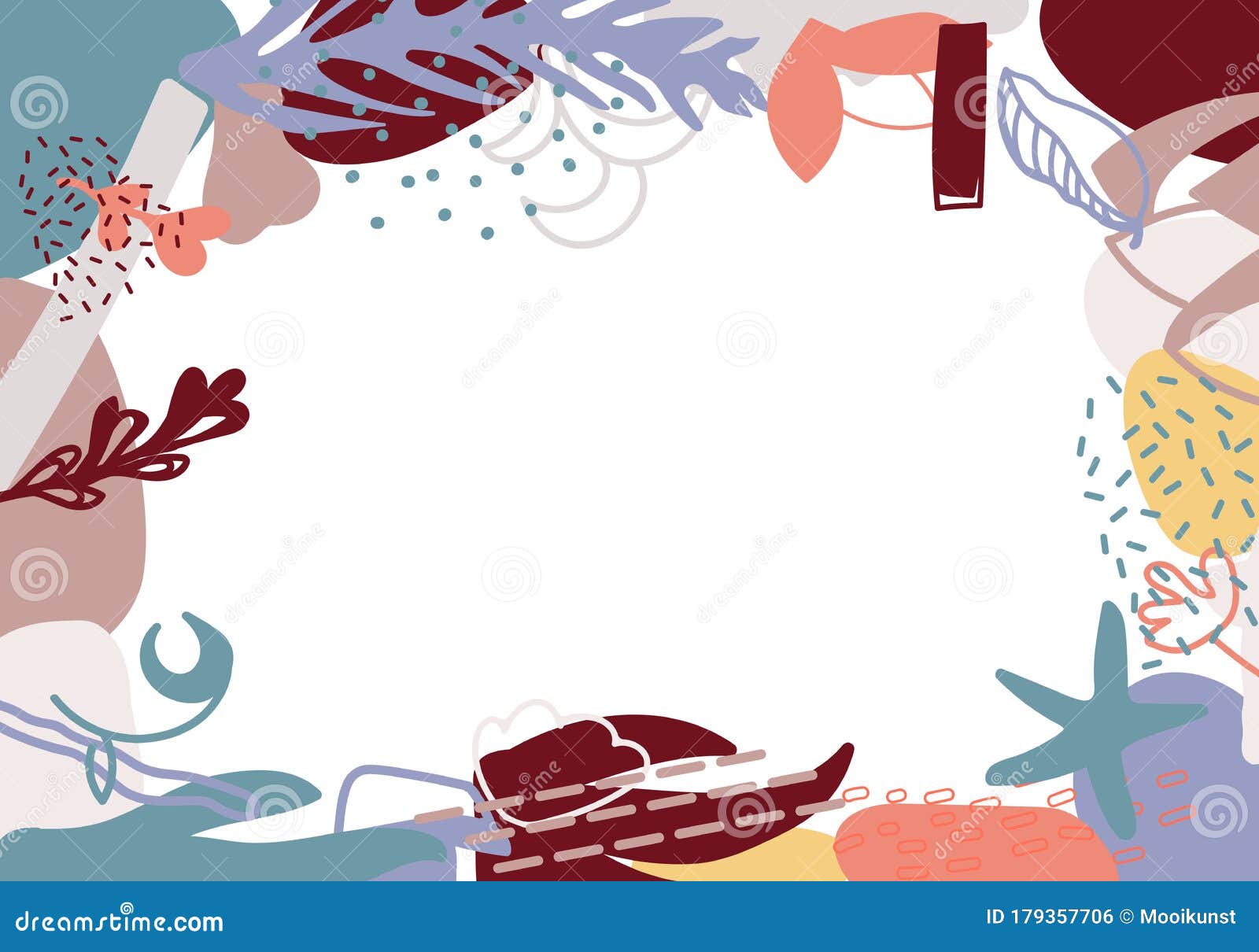 Abstract Floral Horizontal Frame Art Doodle Vector Stock Vector ...