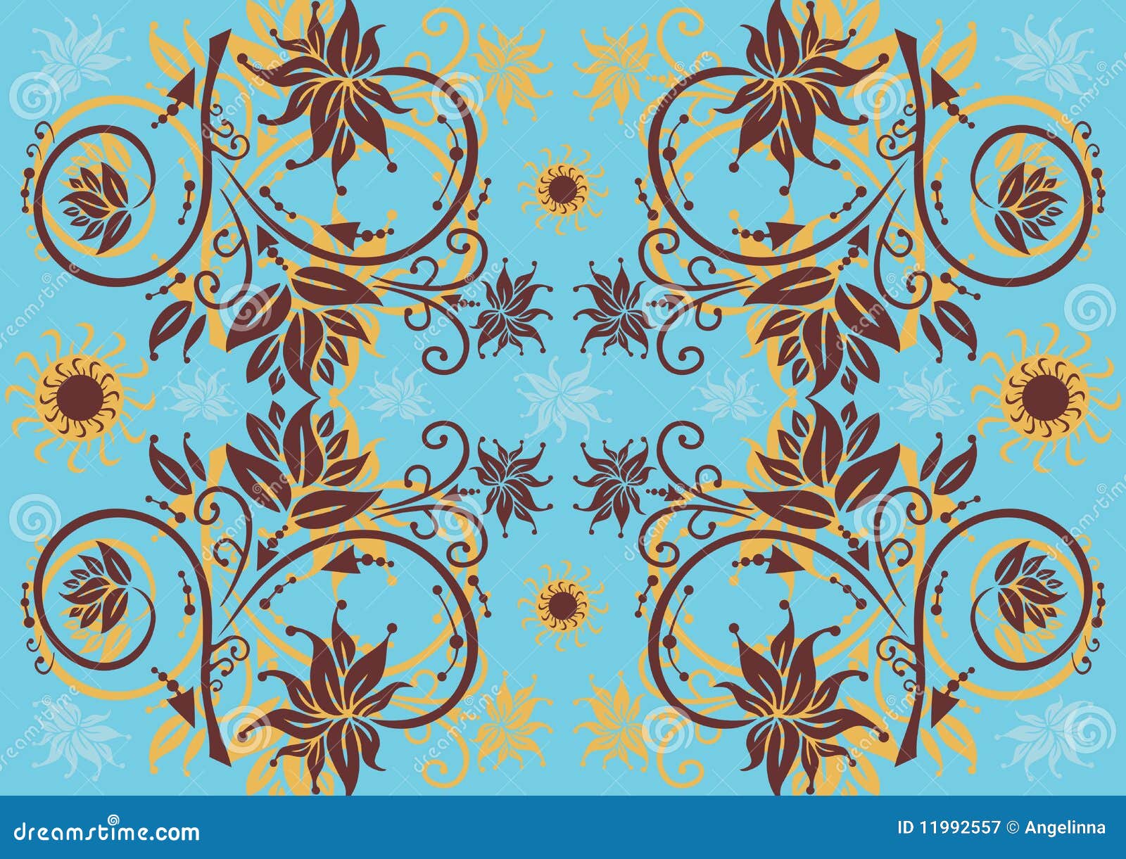 Abstract floral ornament stock vector. Illustration of ornament - 11992557