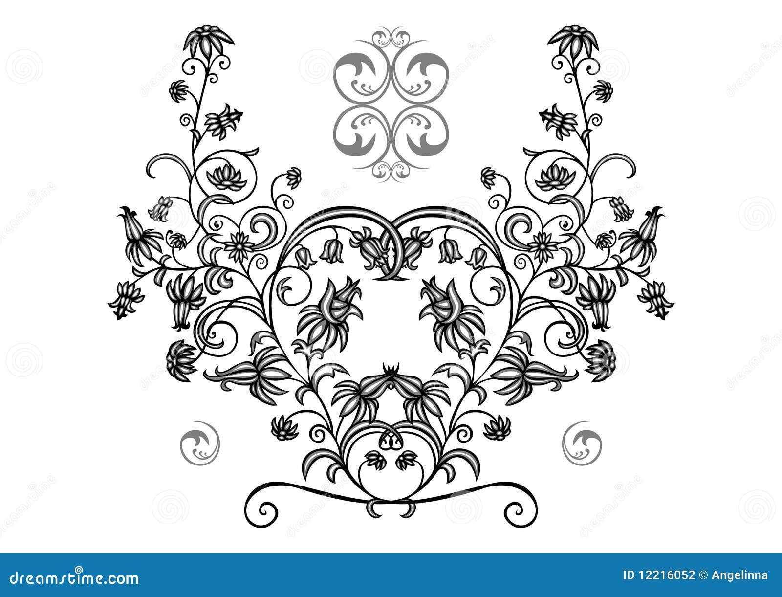 Abstract floral ornament stock vector. Illustration of floral - 12216052