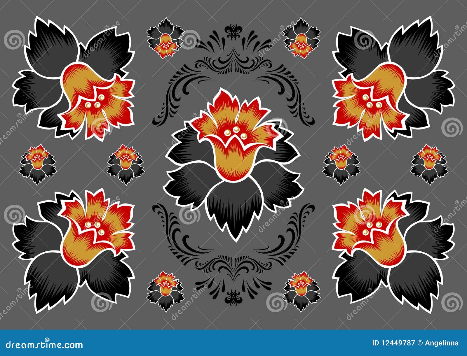 Abstract floral ornament stock vector. Illustration of artistic - 12449787