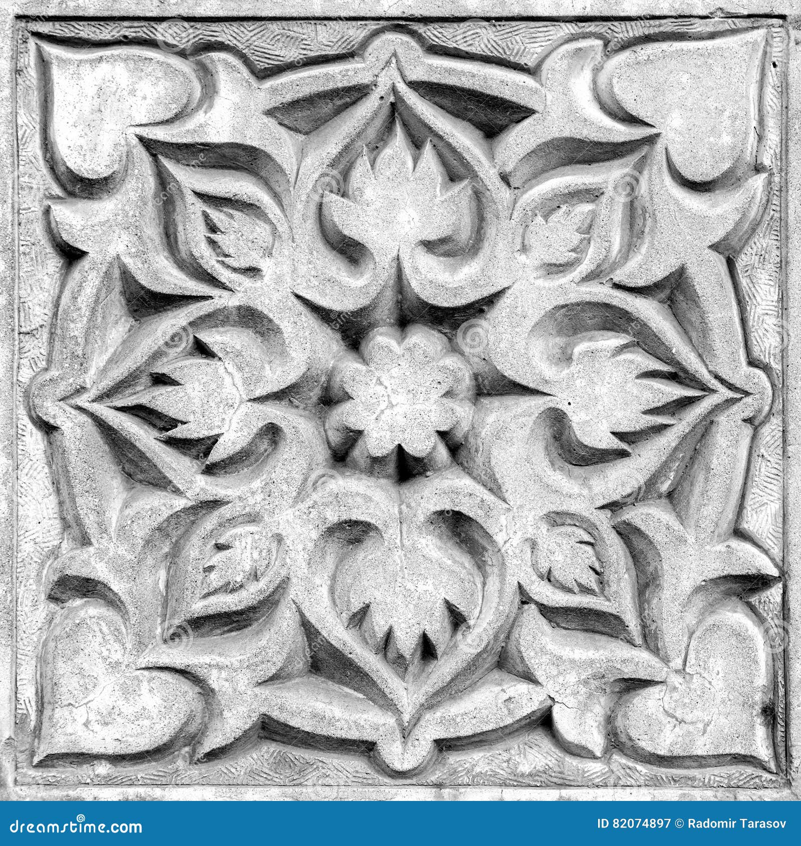 Abstract Floral Ornament, Bas-relief Stock Image - Image of ornament ...