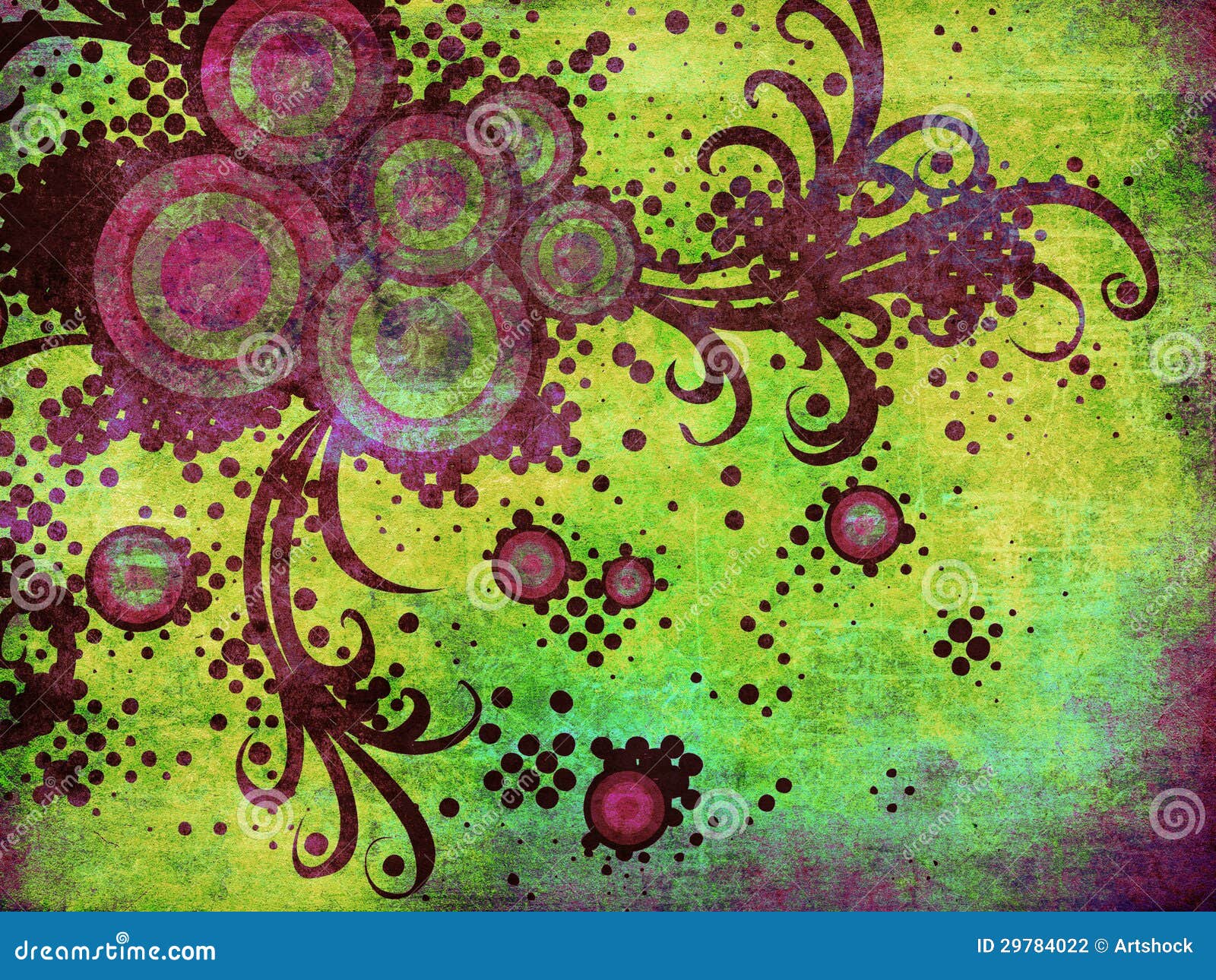 Abstract Floral Ornament with Halftone Stock Illustration ...