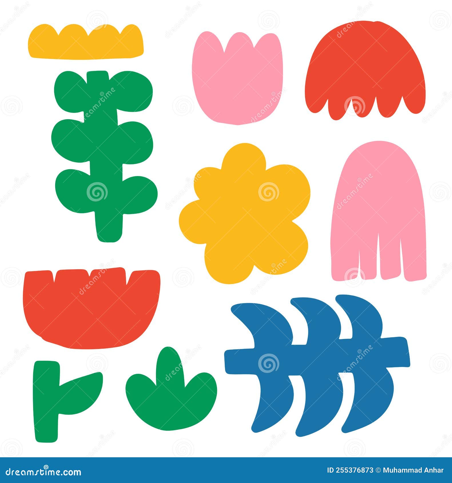 Cute Hand Draw Flower Organic Shapes Pattern Stock Vector ...