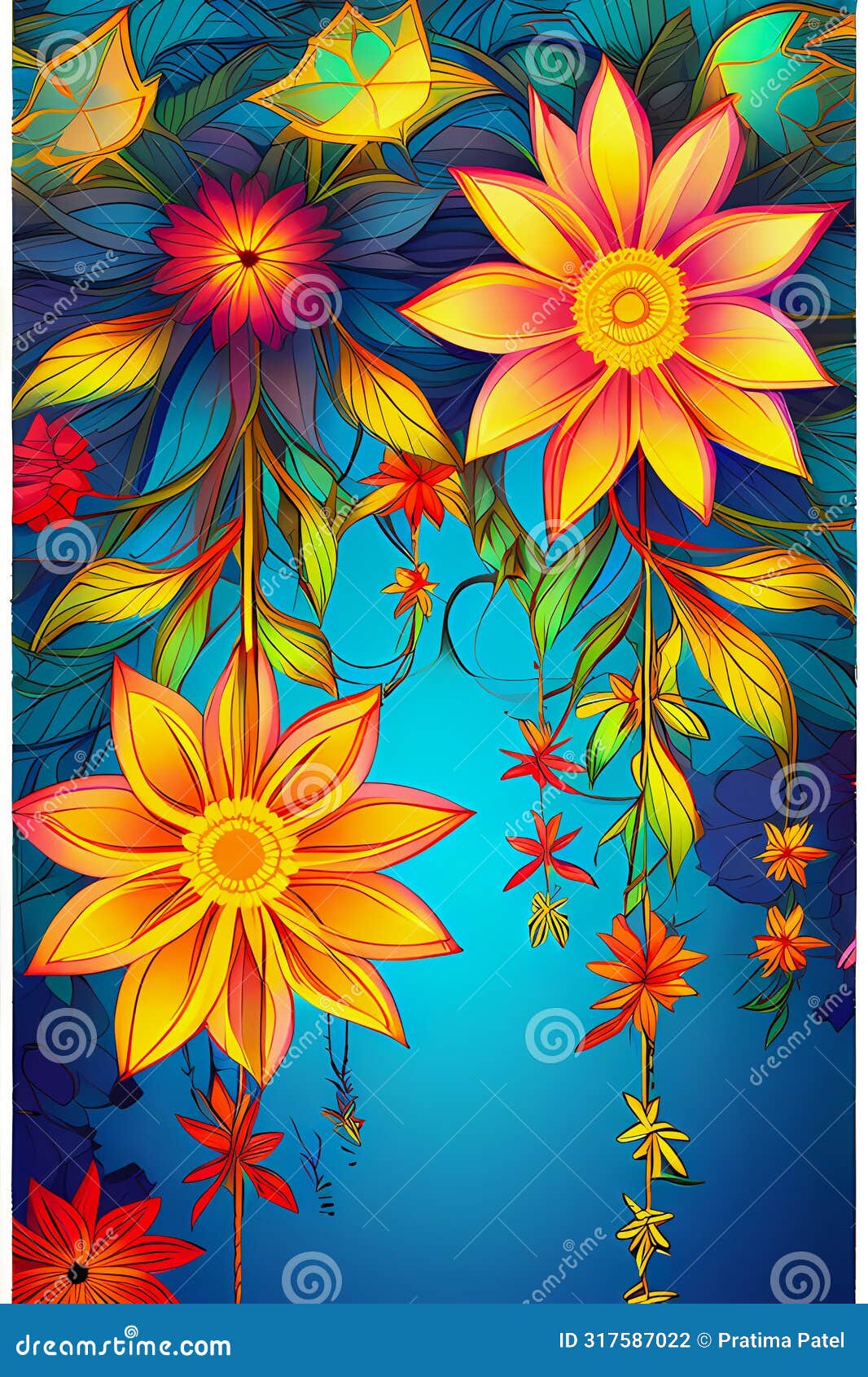 Abstract Floral Pattern Background, Graphic Design, Flower Illustration ...