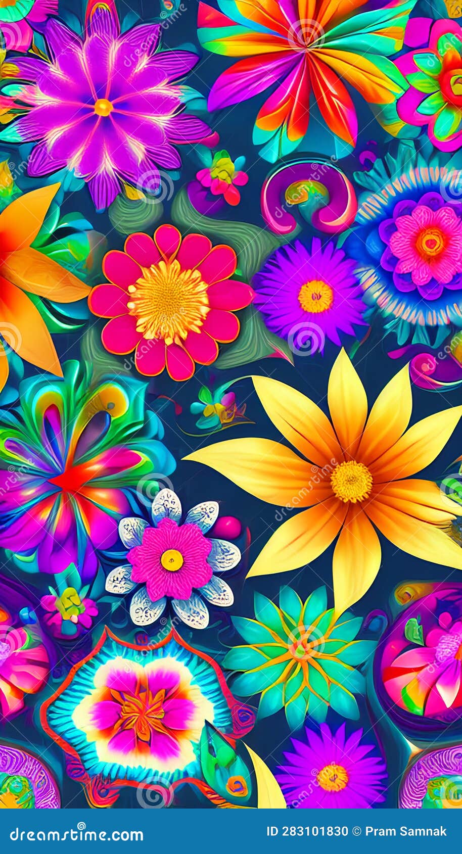 Abstract Floral Pattern, a Free-flowing and Organic Pattern that is Not Bound by Any Rules. AI ...