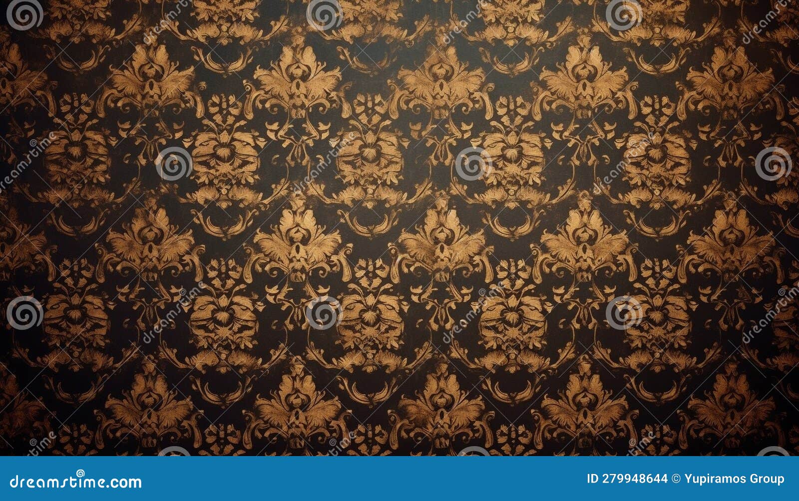 Abstract Floral Pattern on Old Fashioned Wallpaper with Ornate Leaf ...